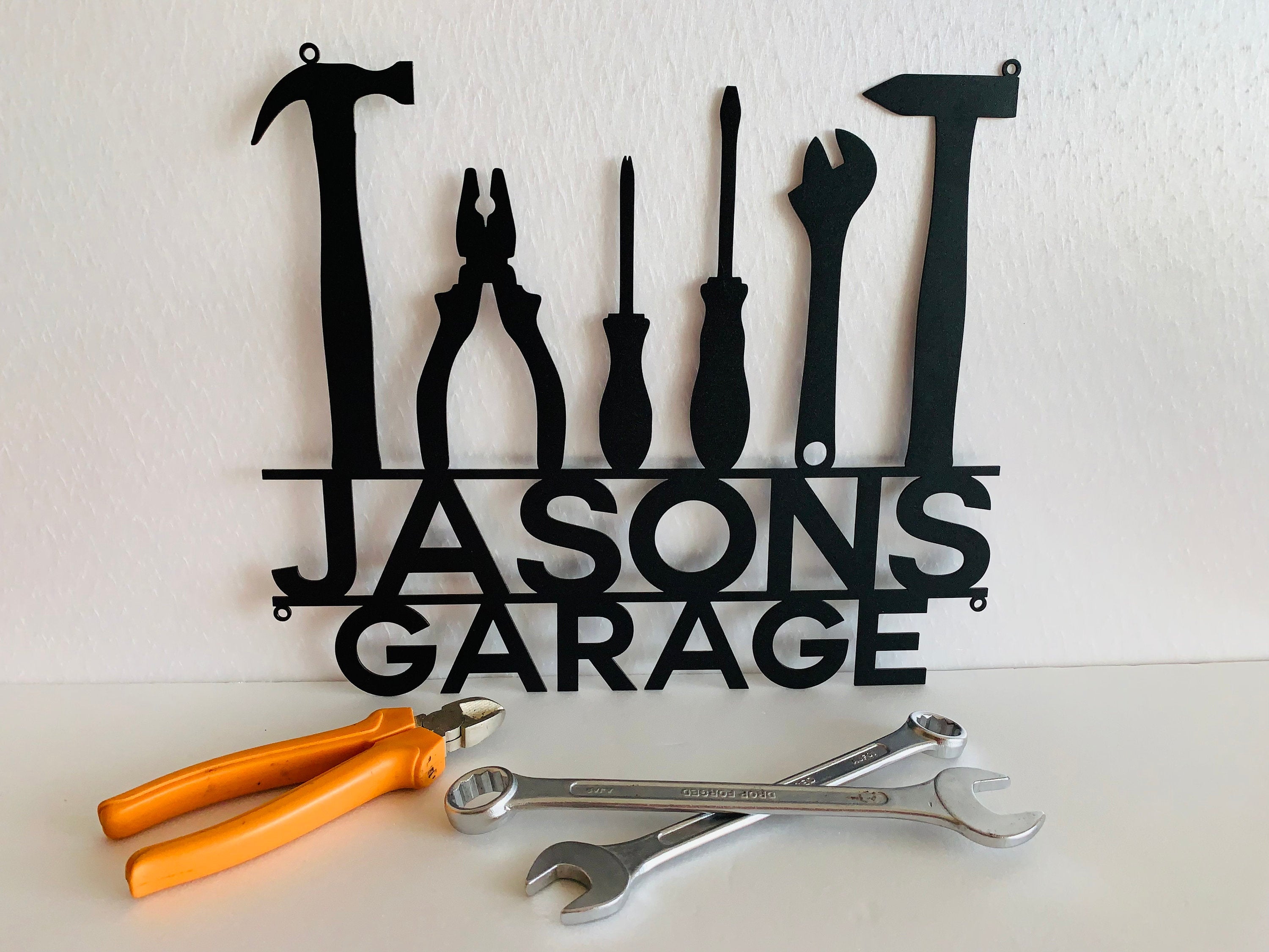 Personalized Metal Garage Sign Custom Name Garage Location Metal Wall ...