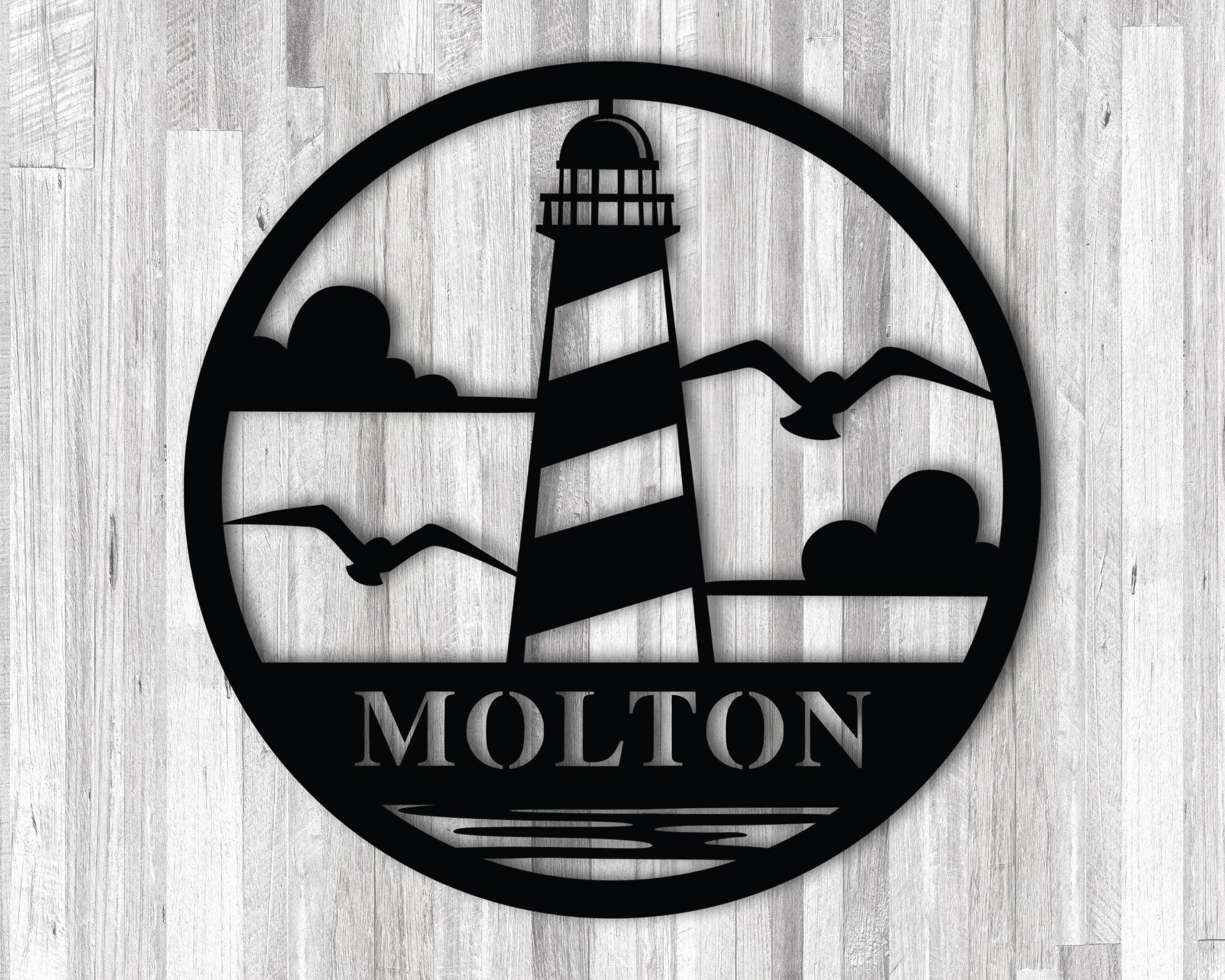 Personalized Lighthouse Sign, Custom Harbor Theme Sign, Custom Family ...