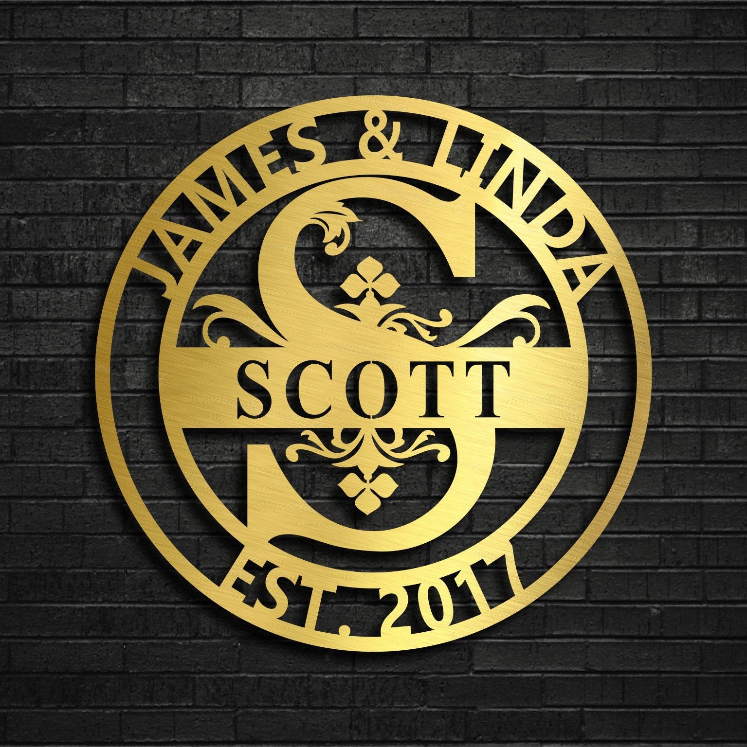 Personalized Last Name Sign, Family Name Monogram Sign,initial Sign ...