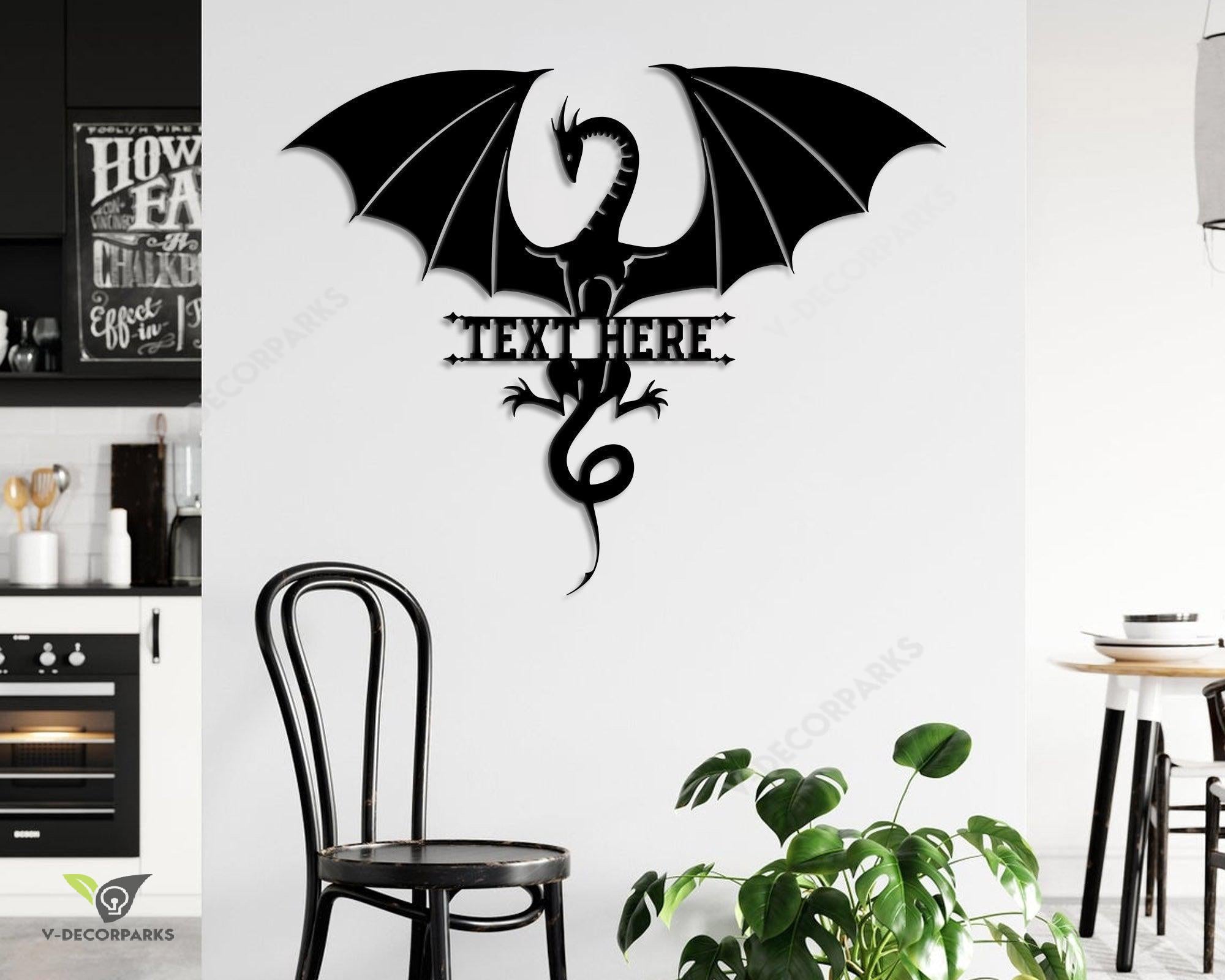 Personalized Dragon Metal Wall Art, Sign For Home, Dragon Signs, Got ...