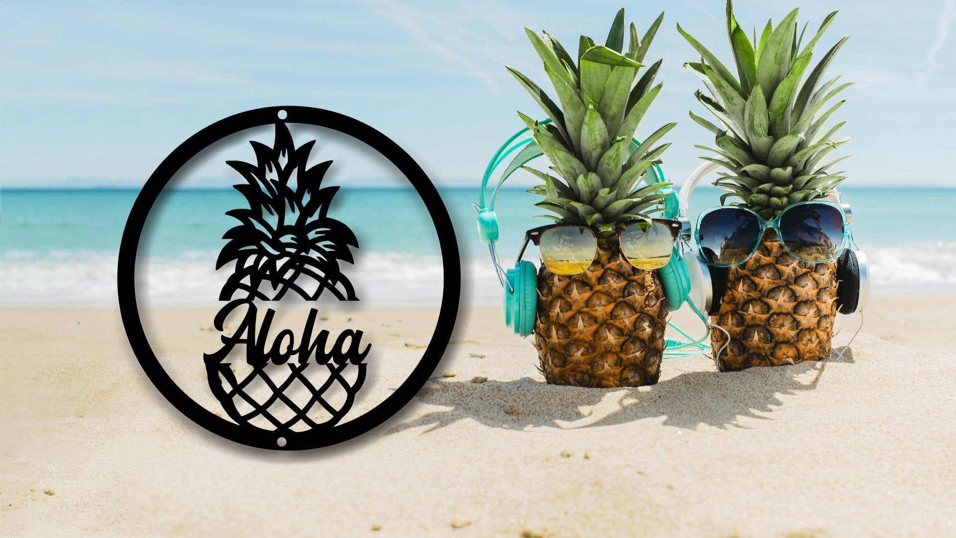 Aloha Metal Sign, Outdoor Aloha Wall Art, Custom Cursive Word, Wall ...