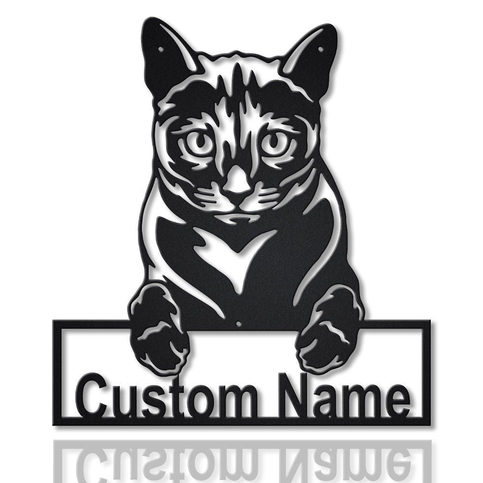 Personalized Russian Blue Cat Metal Sign Art, Custom Russian Blue Cat ...