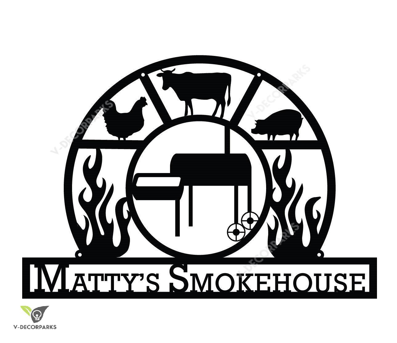 Personalized Metal Bbq Sign, Fire, Outdoor Sign, Bbq Grill Sign ...