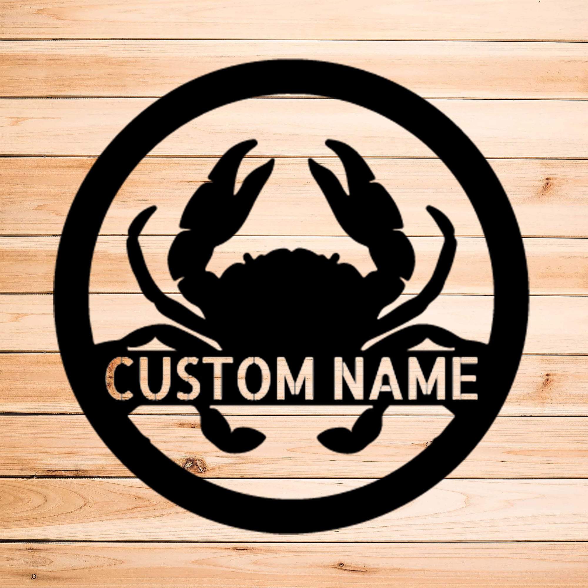 Crab Monogram Indoor Outdoor Steel Wall Art Sign Father's Day Dad ...