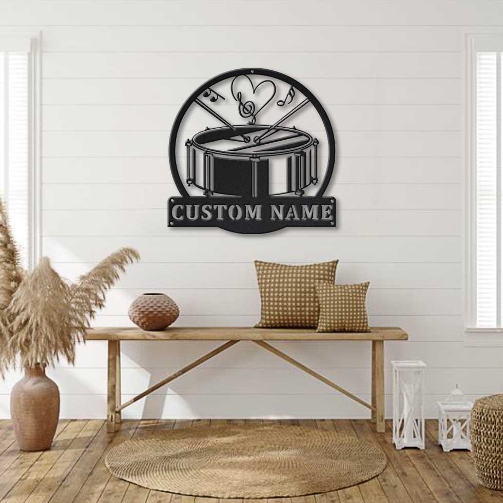 Personalized Snare Drum Monogram Metal Sign Art, Custom Snare Drum ...