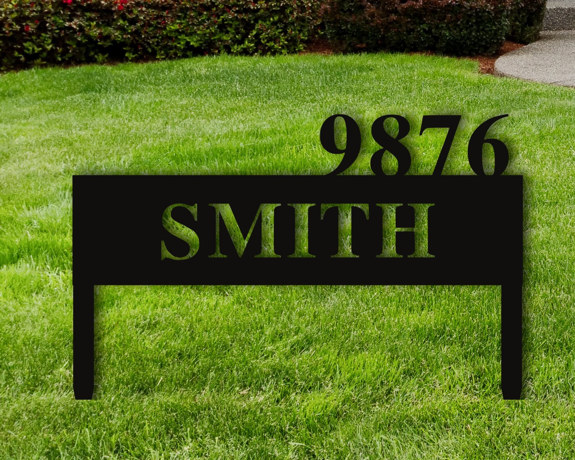Personalized Family Name Metal Yard Sign, Metal Address Sign, Last Name ...
