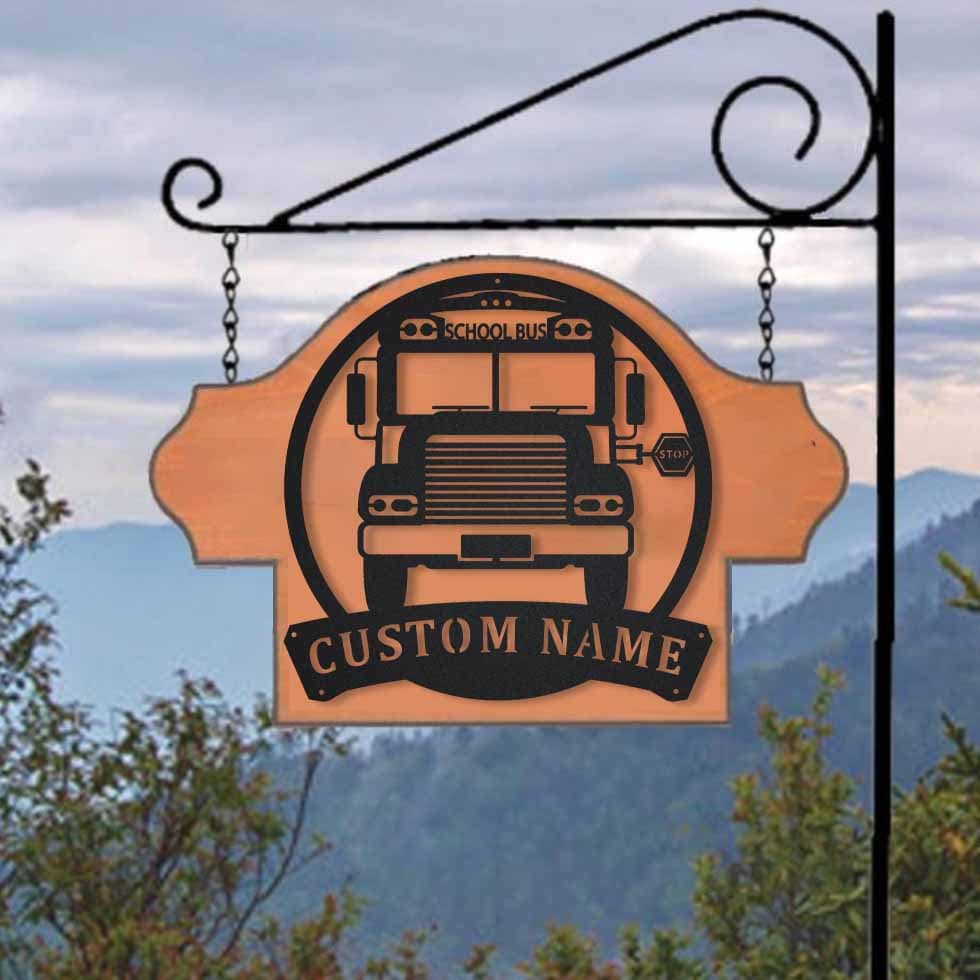 Personalized School Bus Driver Metal Sign Art, Custom School Bus Driver ...