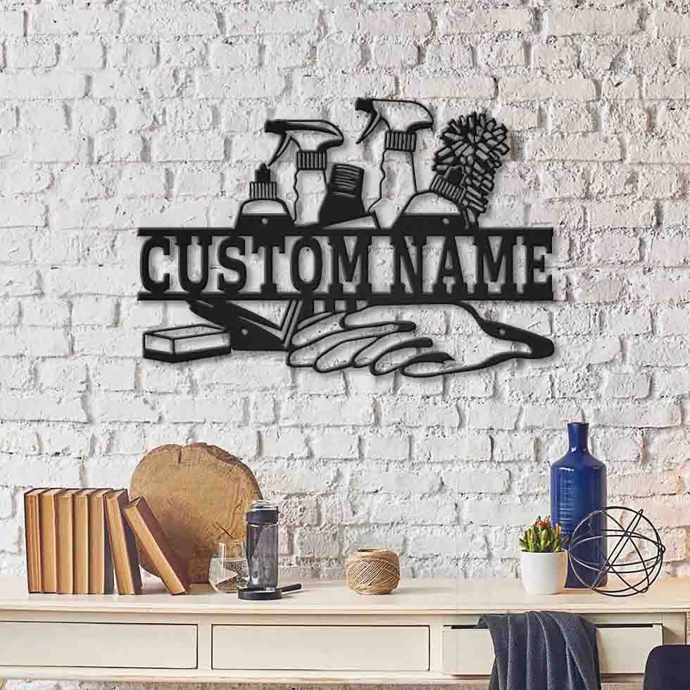 Personalized Cleaning Service Metal Sign Art, Custom Cleaning Service ...