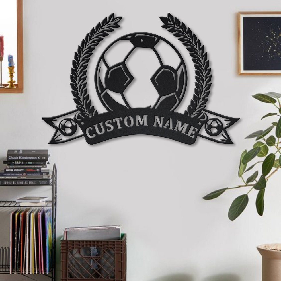Personalized Soccer Football Monogram Metal Sign Art, Custom Soccer ...