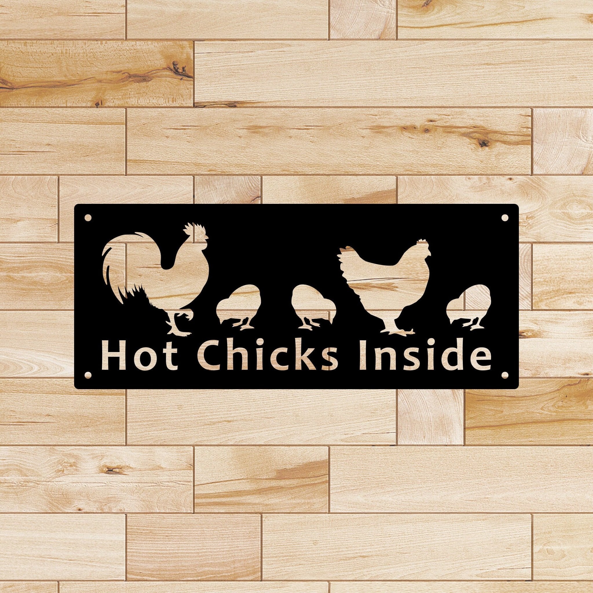 Hot Chicks Inside, Metal Sign, Cut Metal Sign, Wall Metal Sign | Nalaprint