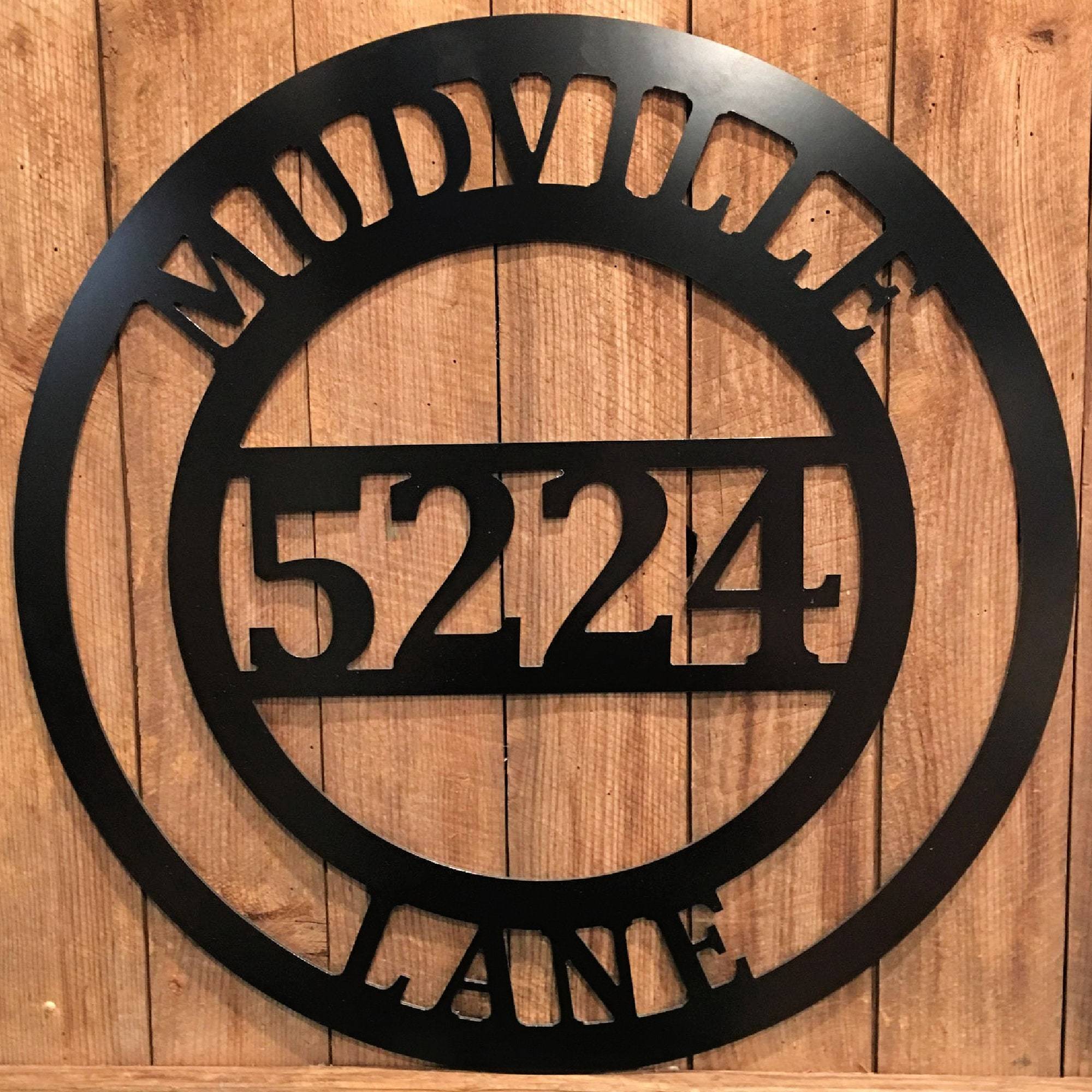 Welcome Address Sign For Front Door Or Yard, Cut Metal Sign, Wall Metal ...