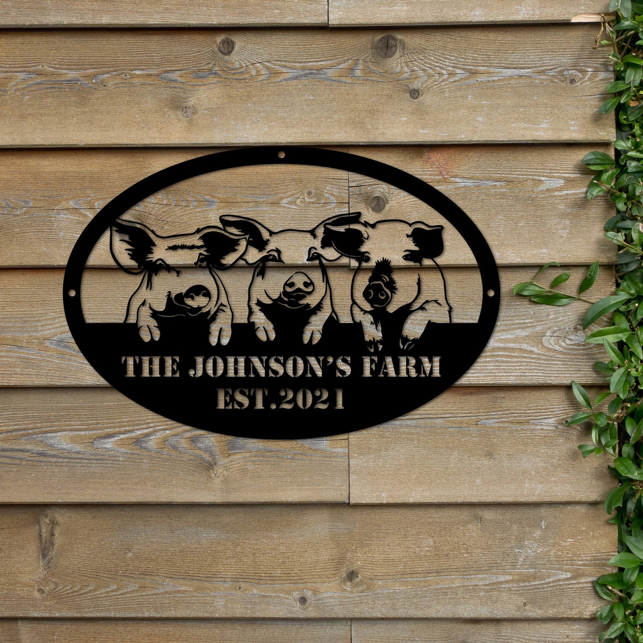 Pig Farm Metal Sign, Metal Pig Farm Sign, Farmhouse Decor, Pot Bellied ...