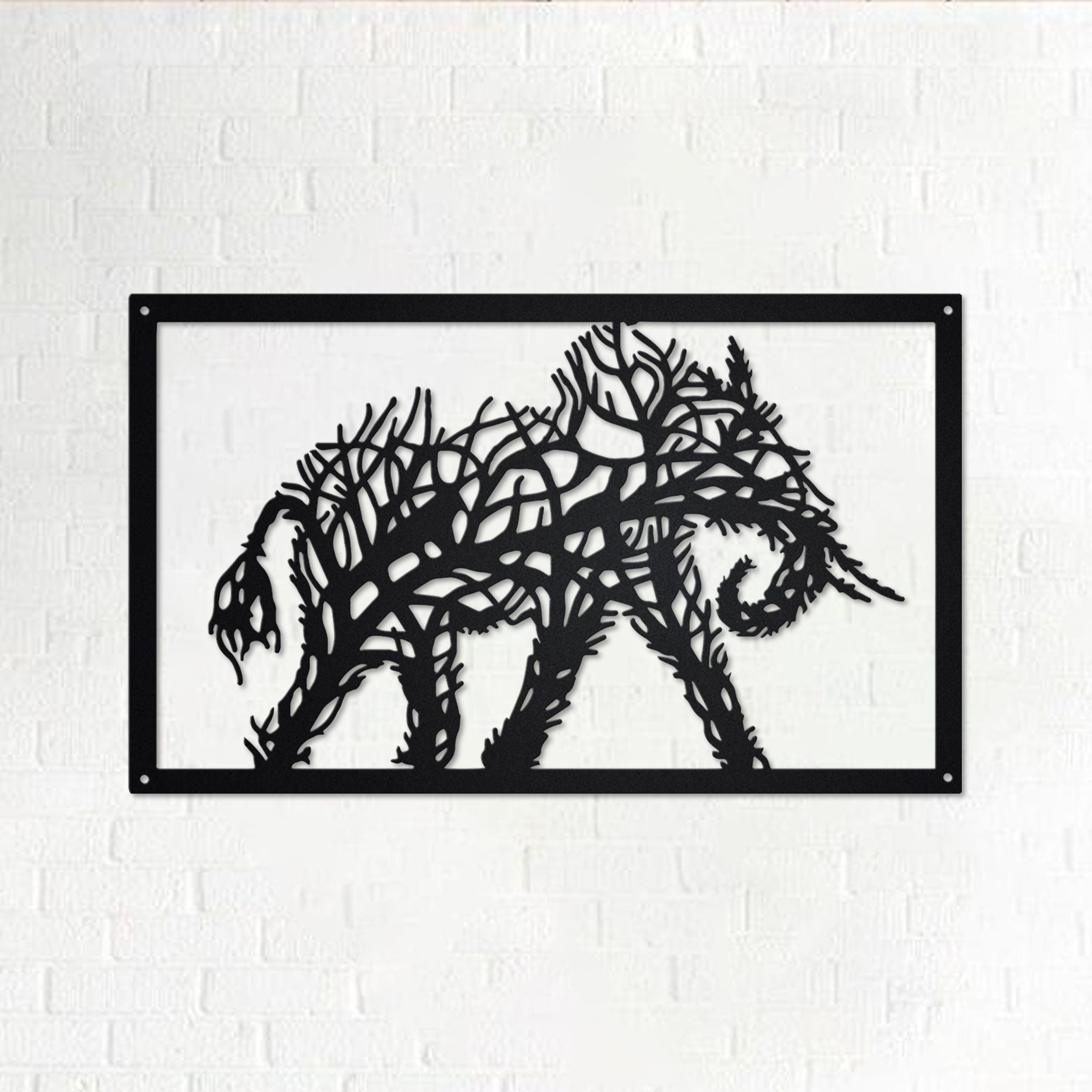 Elephant Tree Metal Sign, Elephant Tree Metal Wall Art, Elephant Tree ...