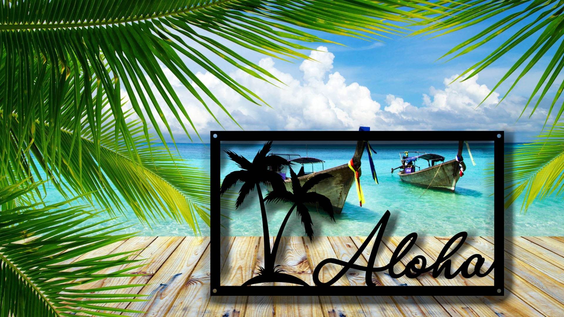 Aloha Metal Sign - Summer Decor - Outdoor Indoor Aloha Wall Art - Wall ...