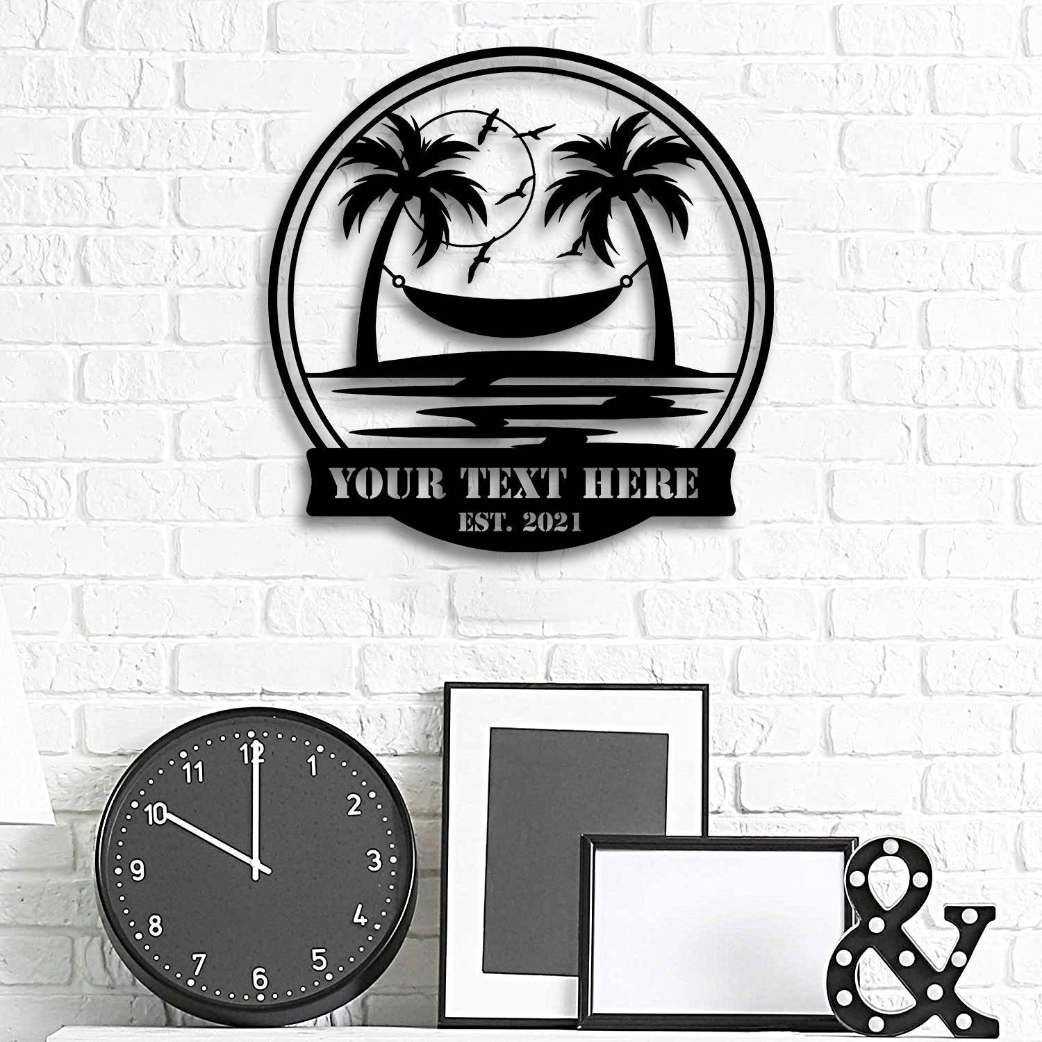 Family Name Beach Metal Sign, Metal Beach Sign, Beach House Decor ...