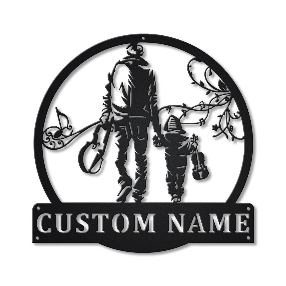 Personalized Violin Father And Son Monogram Metal Sign Art, Custom ...