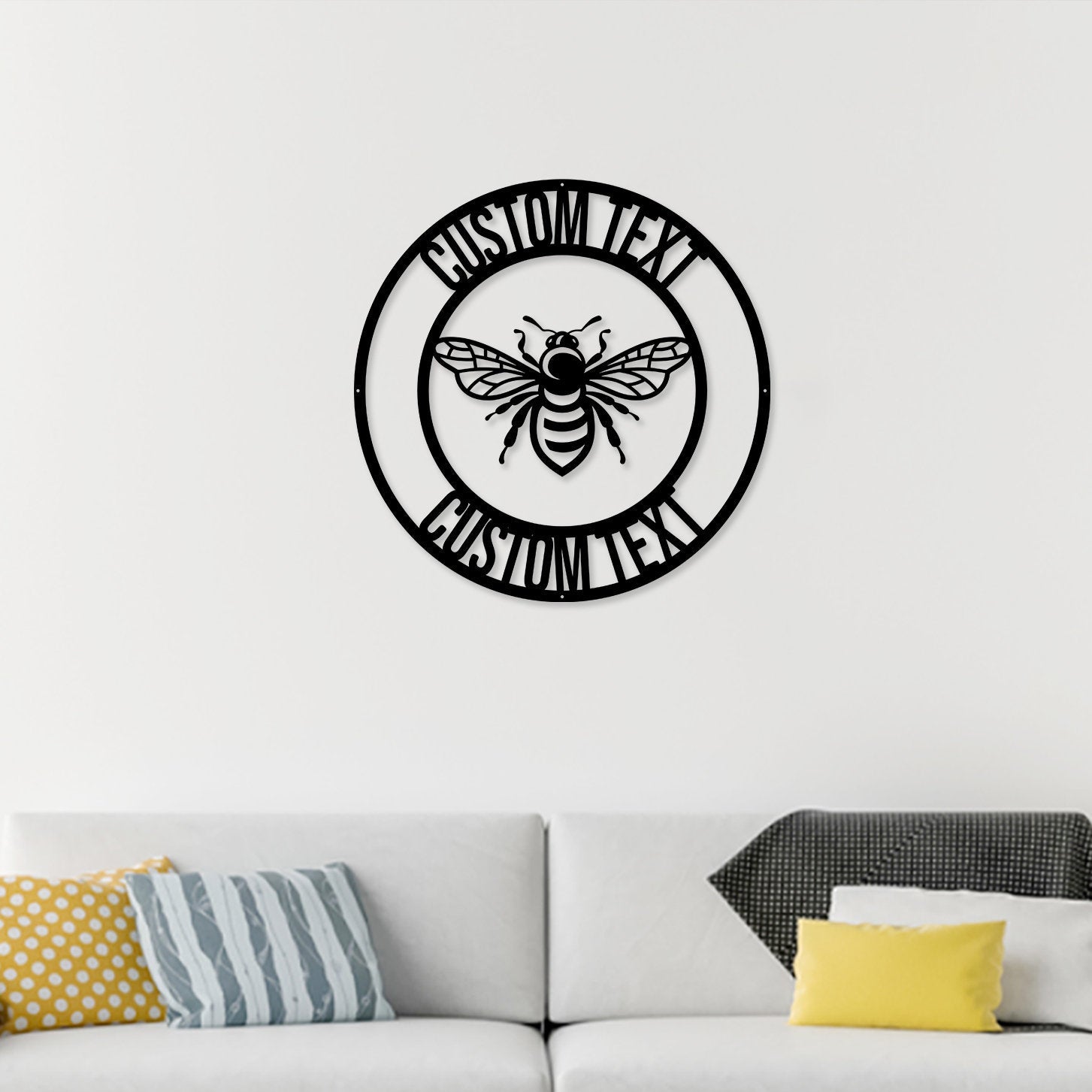 Bee Metal Sign, Honey Bee Family Name Established Sign, Bee Welcome ...