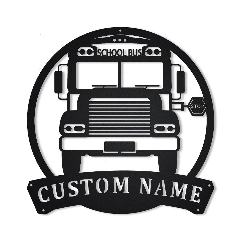 Personalized School Bus Driver Metal Sign Art, Custom School Bus Driver ...