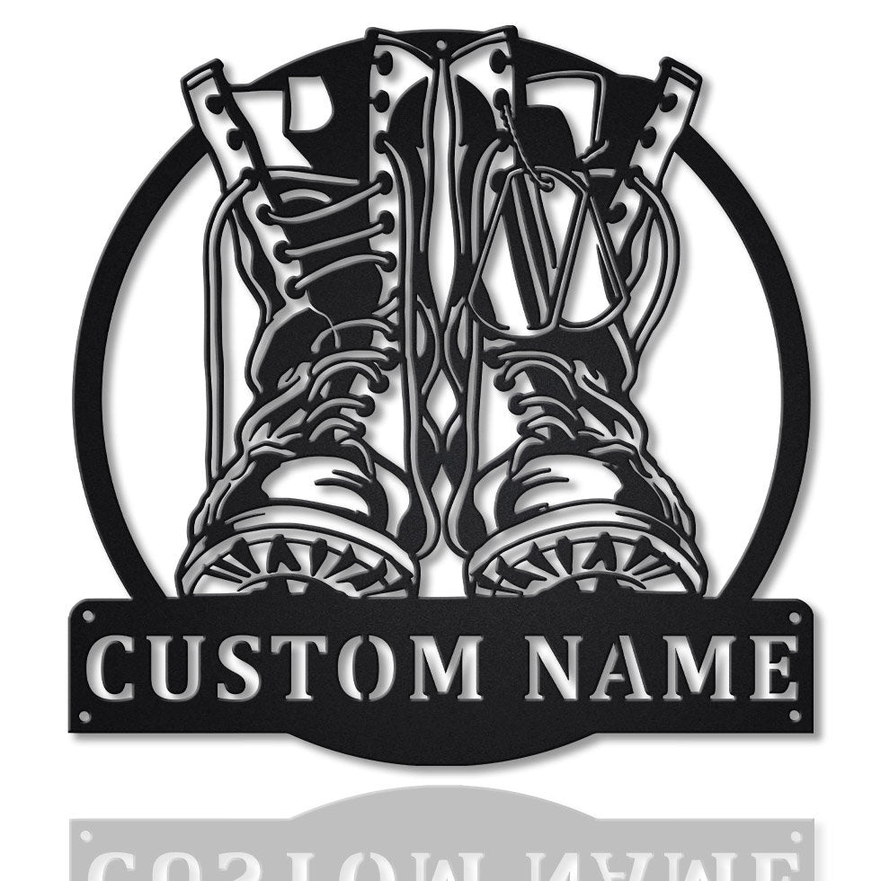 Personalized Military Boots Fallen Soldier Metal Sign Art, Custom ...