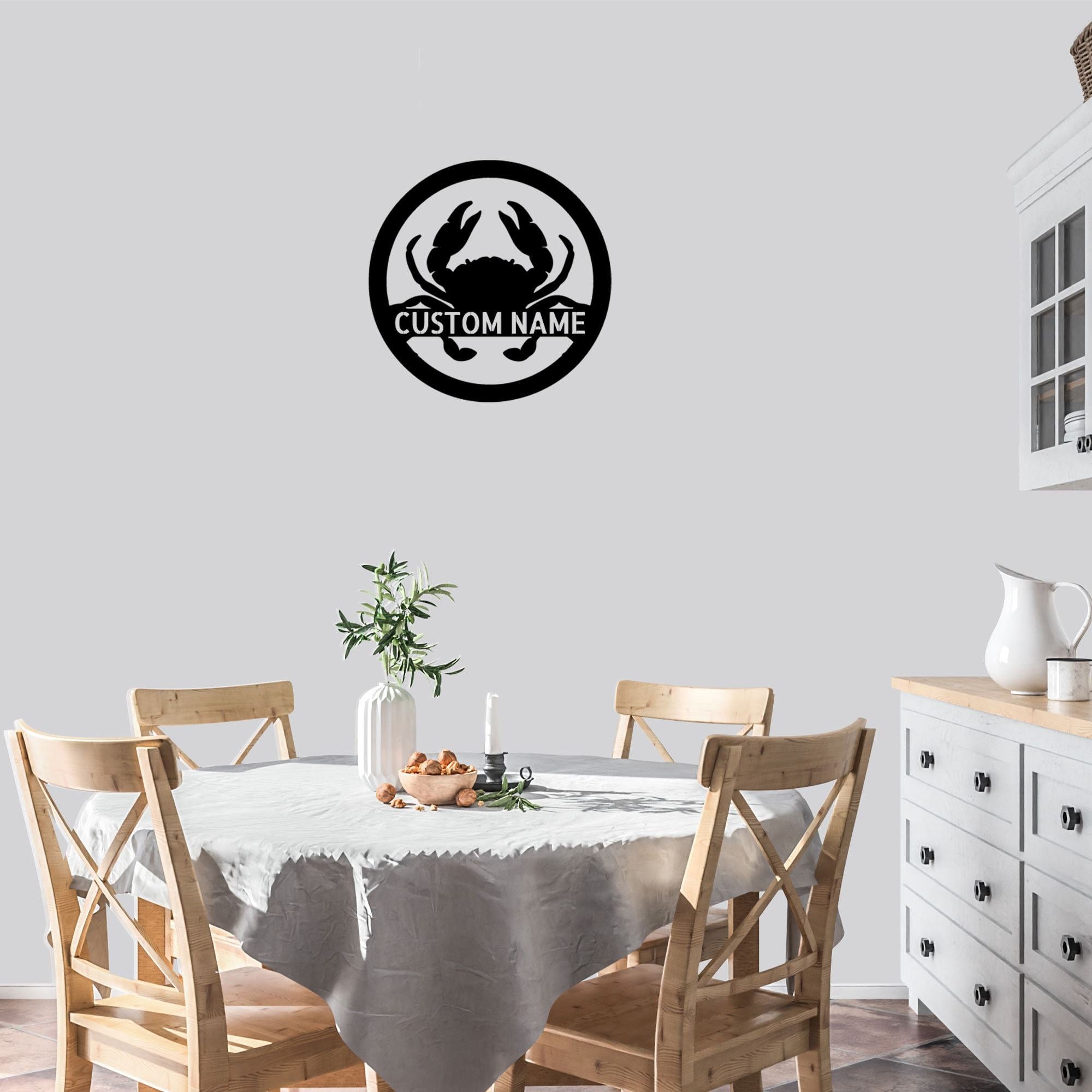 Crab Monogram Indoor Outdoor Steel Wall Art Sign Father's Day Dad ...