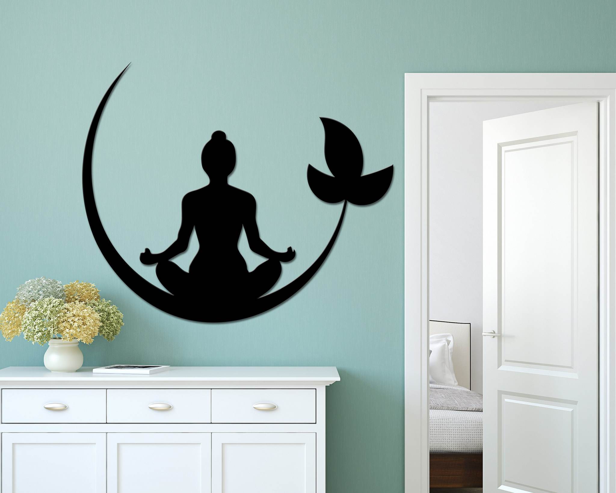 Meditation Metal Sign - Yoga Metal Sign - Meditation Room Decor ...