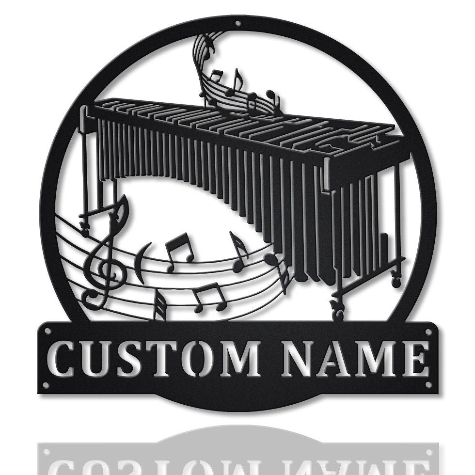 Personalized Marimba Monogram Metal Sign Art, Custom Marimba Monogram ...