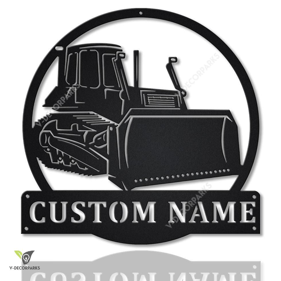 Personalized Bulldozer Truck Metal Sign Art, Custom Bulldozer Truck ...