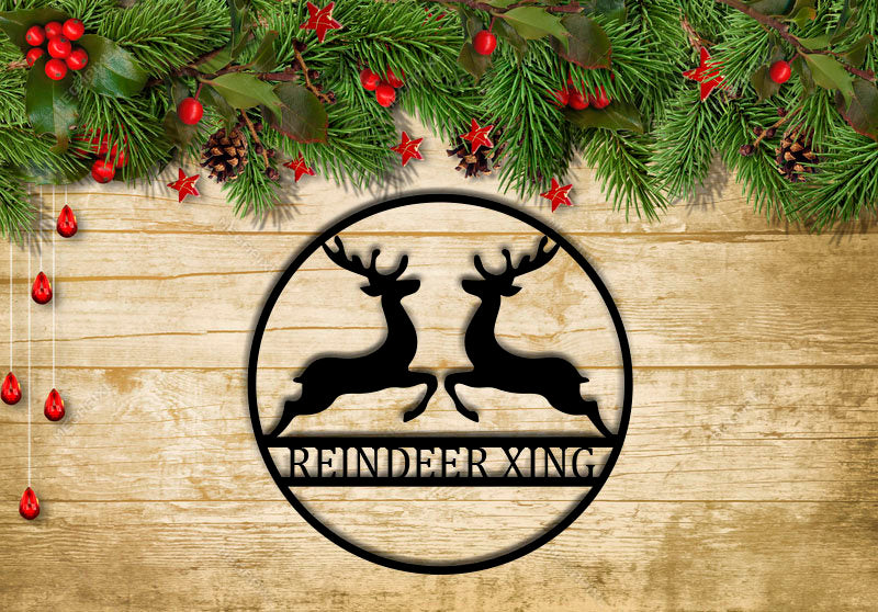 Reindeer Xing, Reindeer Sign, Christmas Sign, Reindeer Decor, Christmas ...