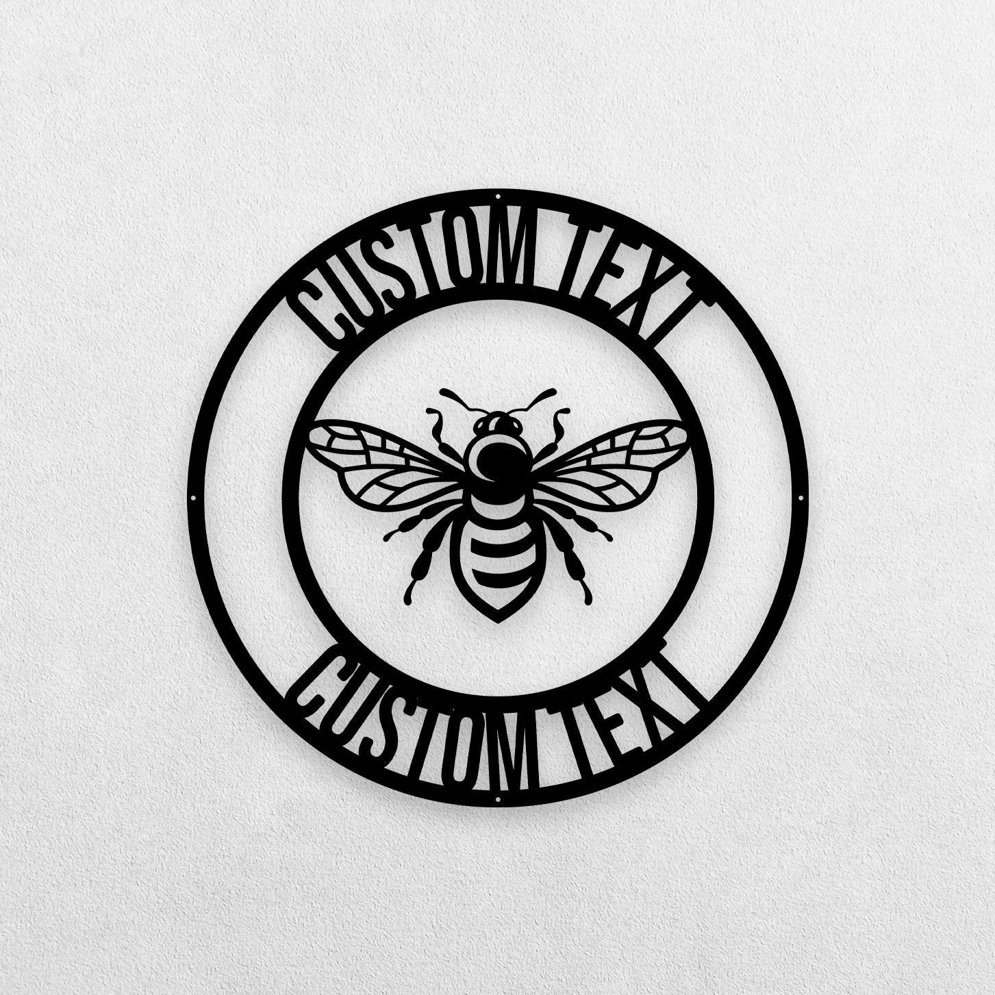 Bee Metal Sign, Honey Bee Family Name Established Sign, Bee Welcome ...