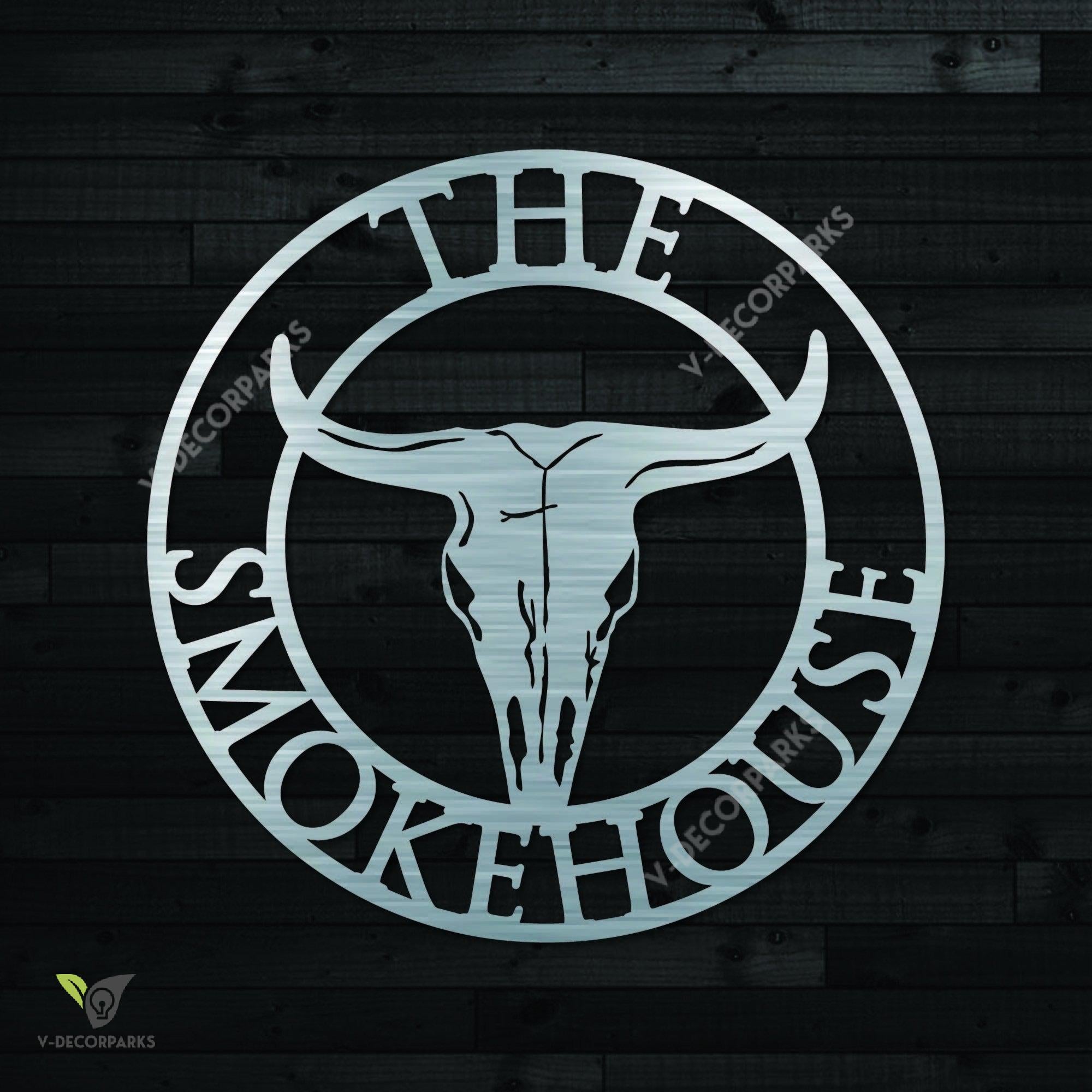 Personalised Cow Skull Metal Sign, Smokehouse Personalised Laser Cut ...