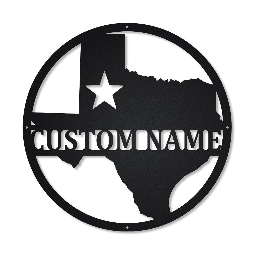 Personalized State Texas Metal Sign Art, Custom State Texas Metal Sign ...