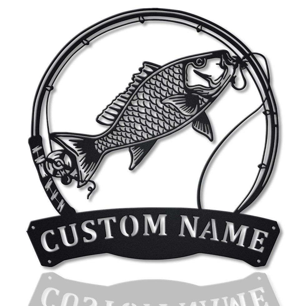 Personalized Mutton Snapper Fishing Fish Pole Metal Sign Art, Custom ...