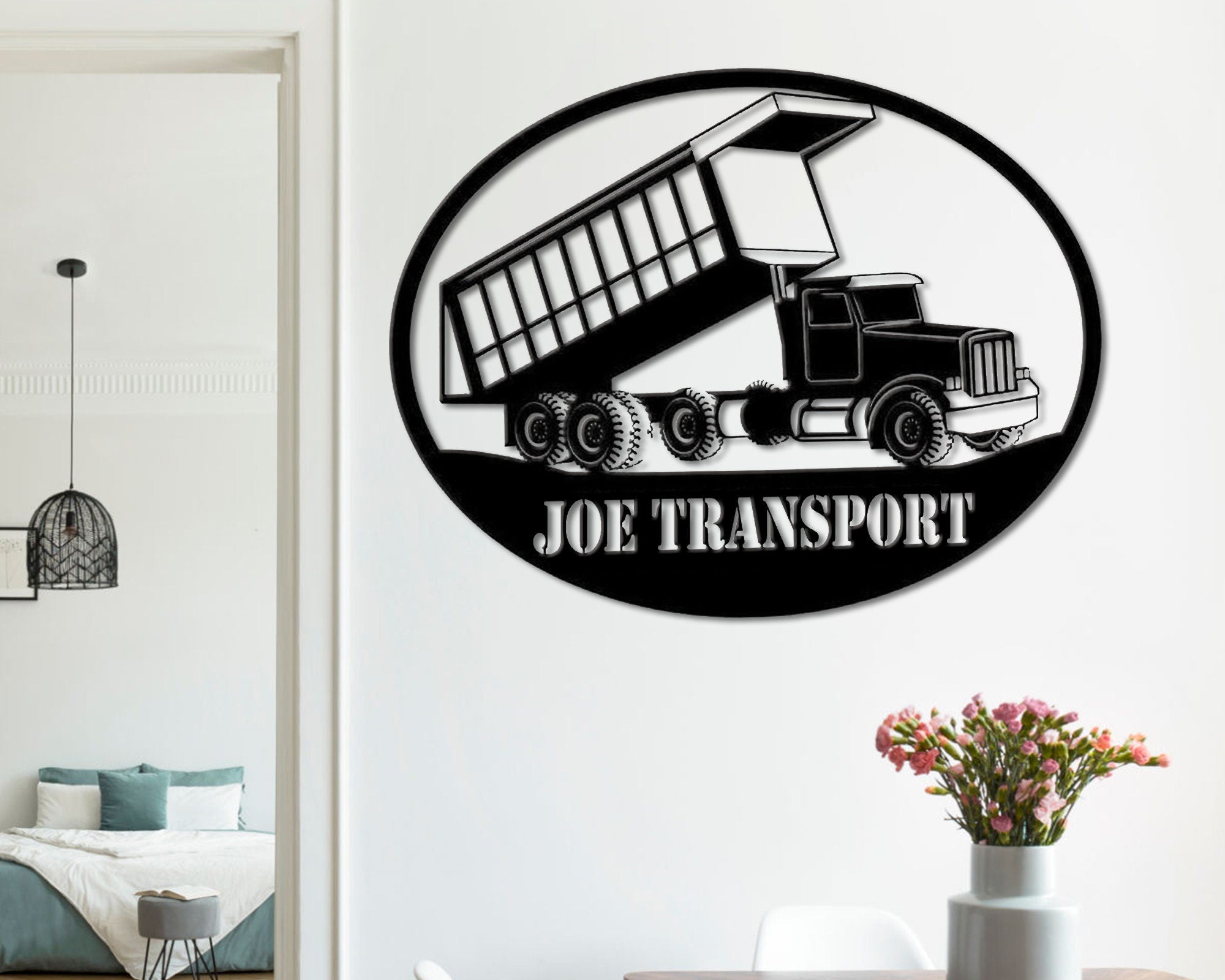 Metal Dump Truck Sign - Truck Monogram - Business Sign - Officer's Gift ...