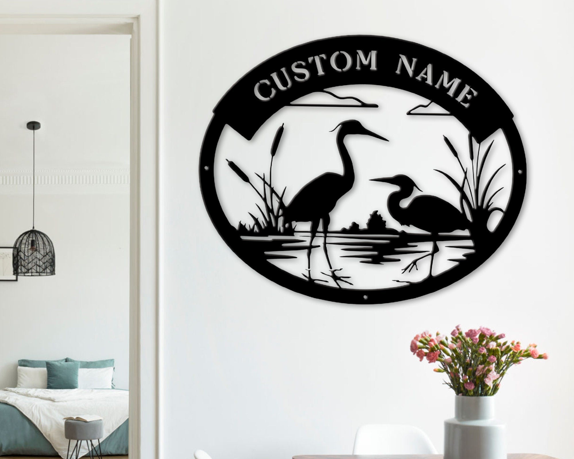 Herons Metal Monogram - Herons River Life Sign - Scenery Wall Art ...
