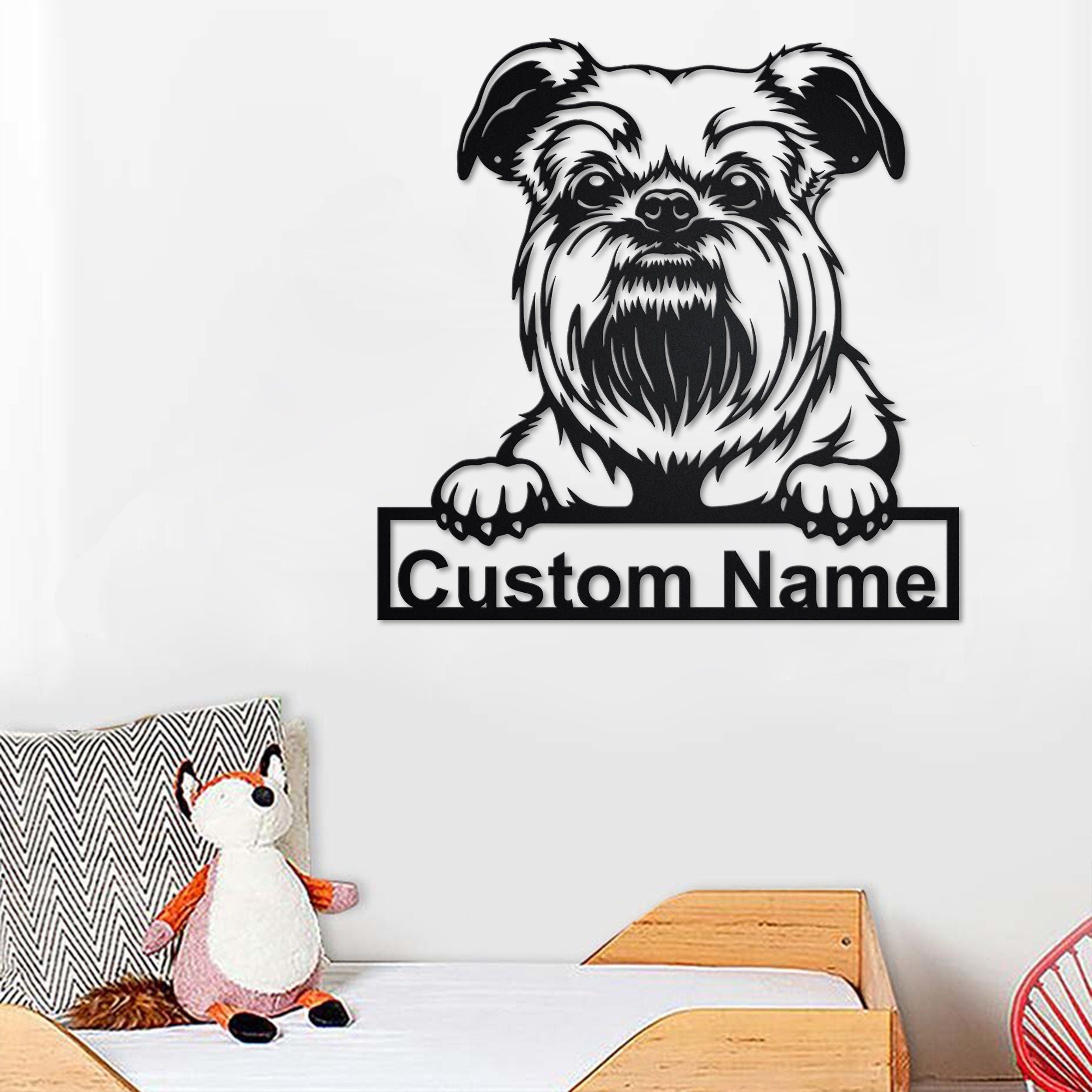 Custom Griffon Bruxellois Dreed Dog Metal Wall Art, Personalized ...