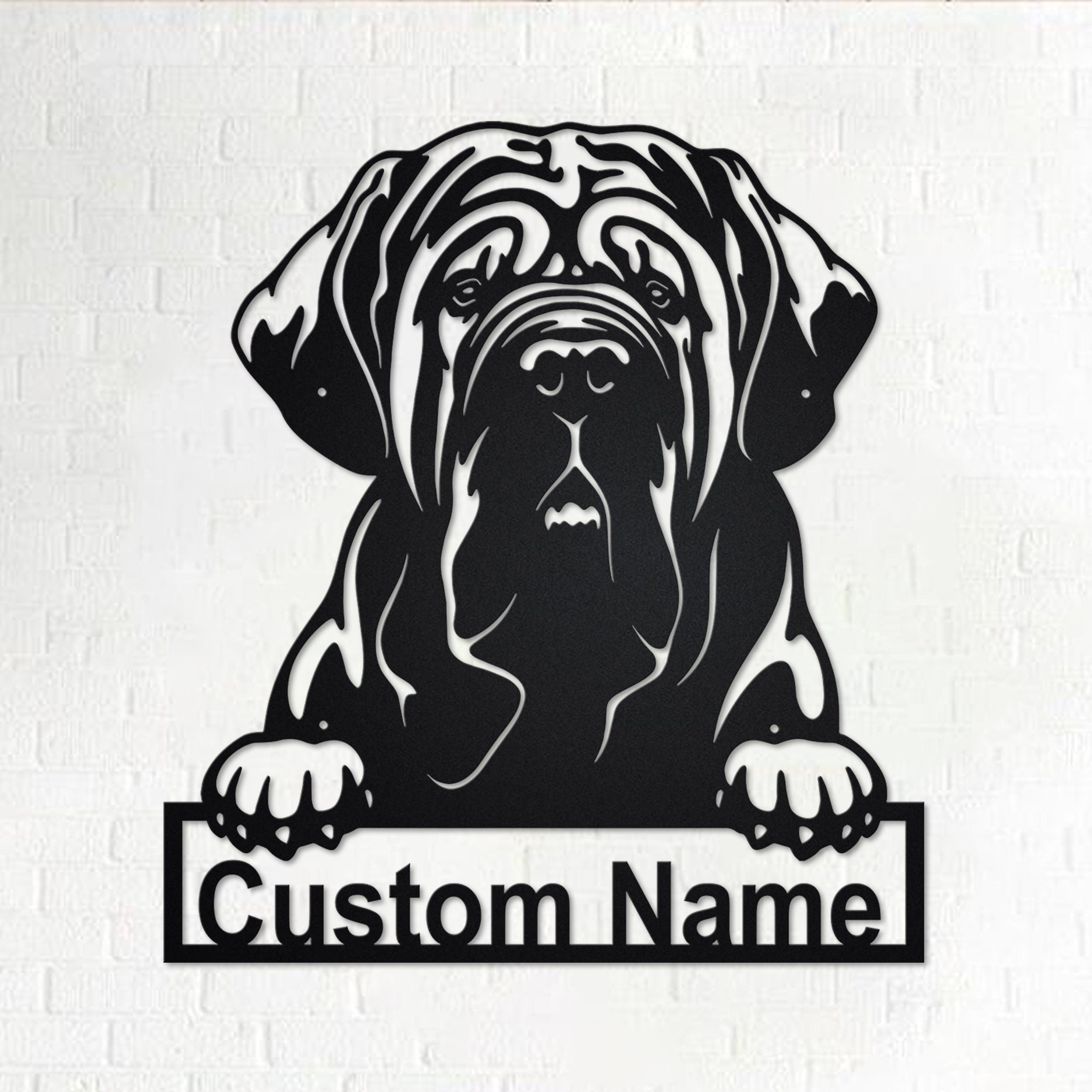 Custom Neapolitan Mastiff Dog Metal Wall Art, Personalized Neapolitan ...