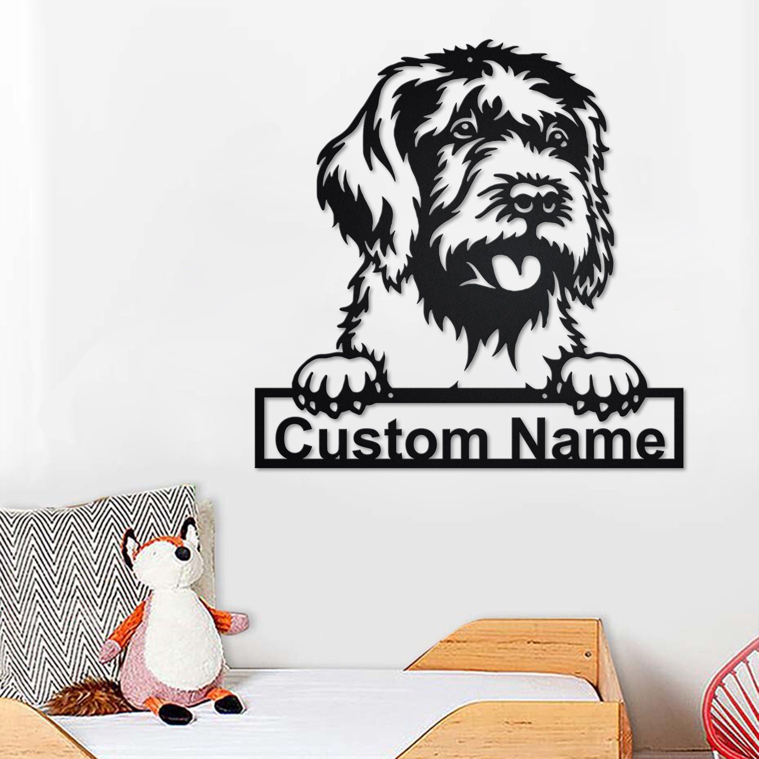 Custom Wirehaired Pointing Griffon Dog Metal Wall Art, Personalized ...
