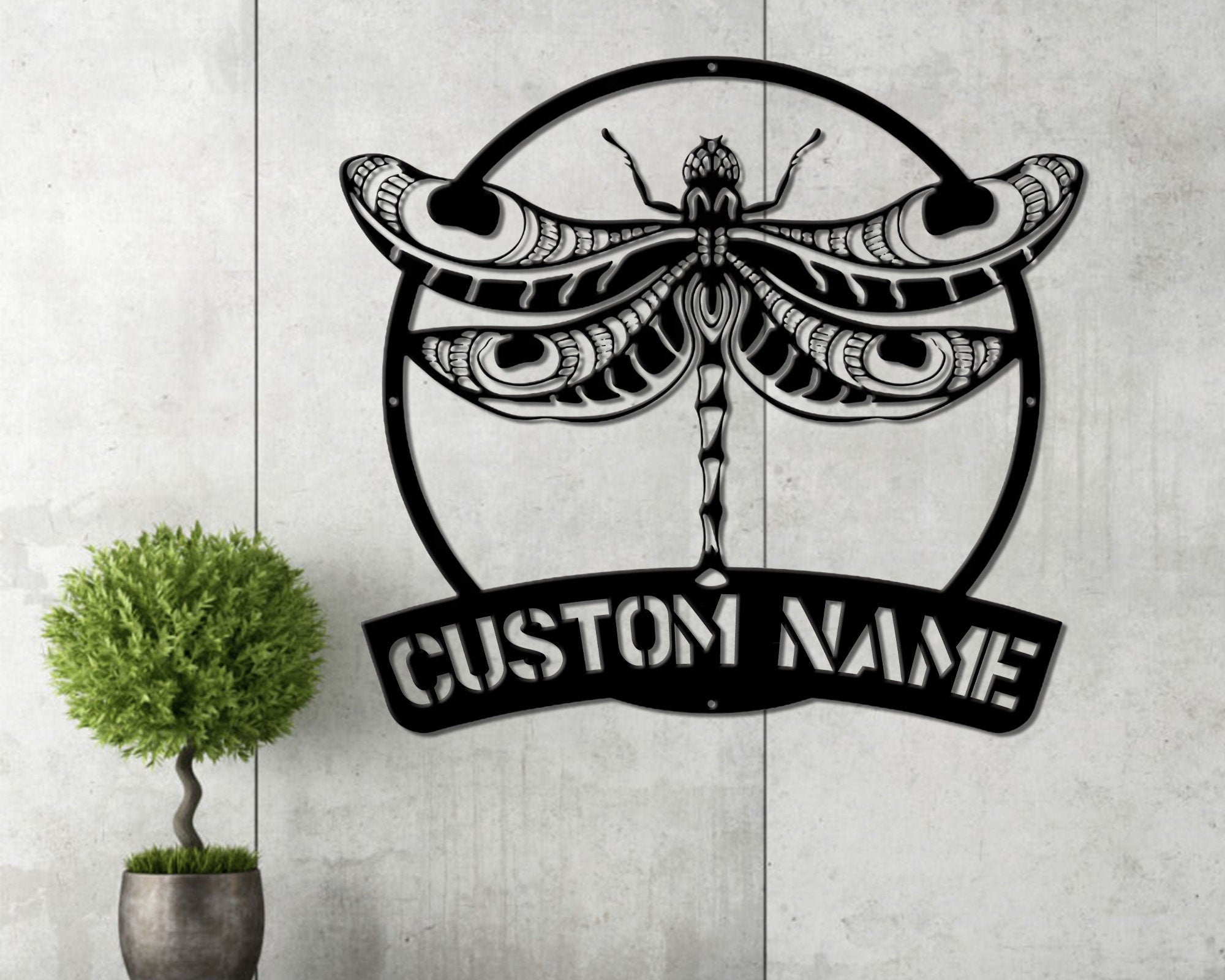 Metal Dragonfly Sign - Metal Wall Art - Metal Monogram - Rustic Farm ...