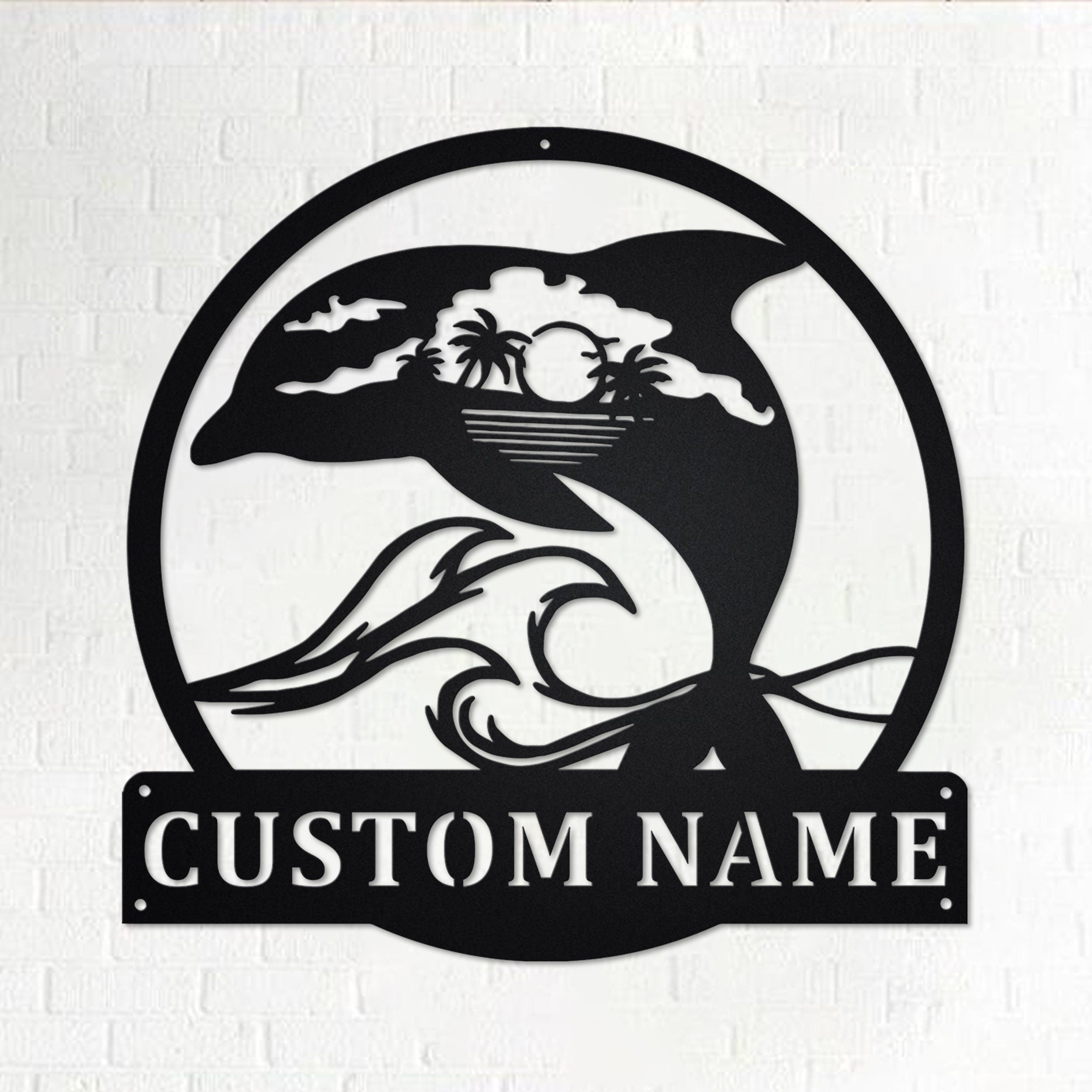 Personalized Dolphin Metal Sign, Dolphin Metal Wall Art, Dolphin Metal ...