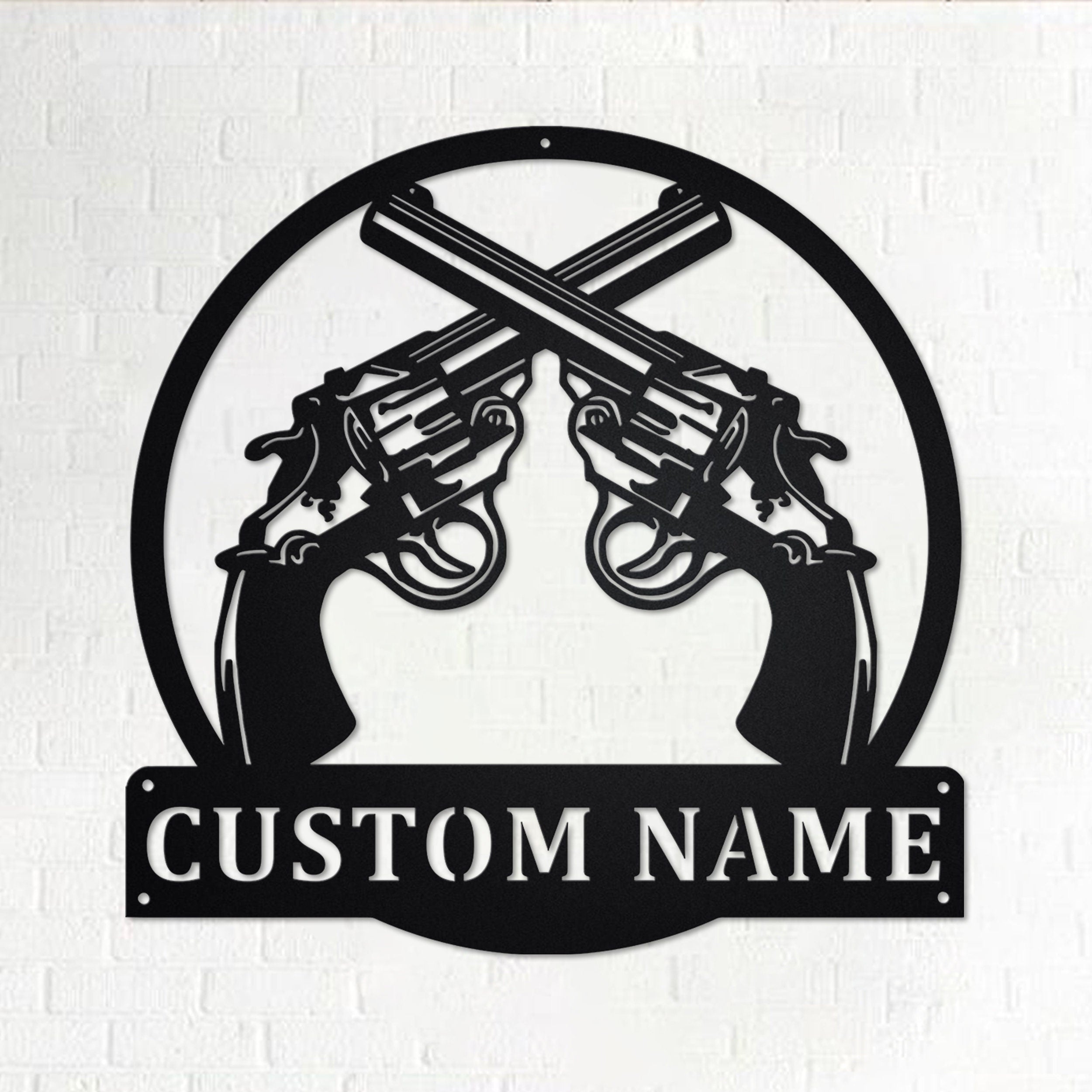 Custom Revolvers Metal Wall Art, Personalized Revolvers Name Sign ...