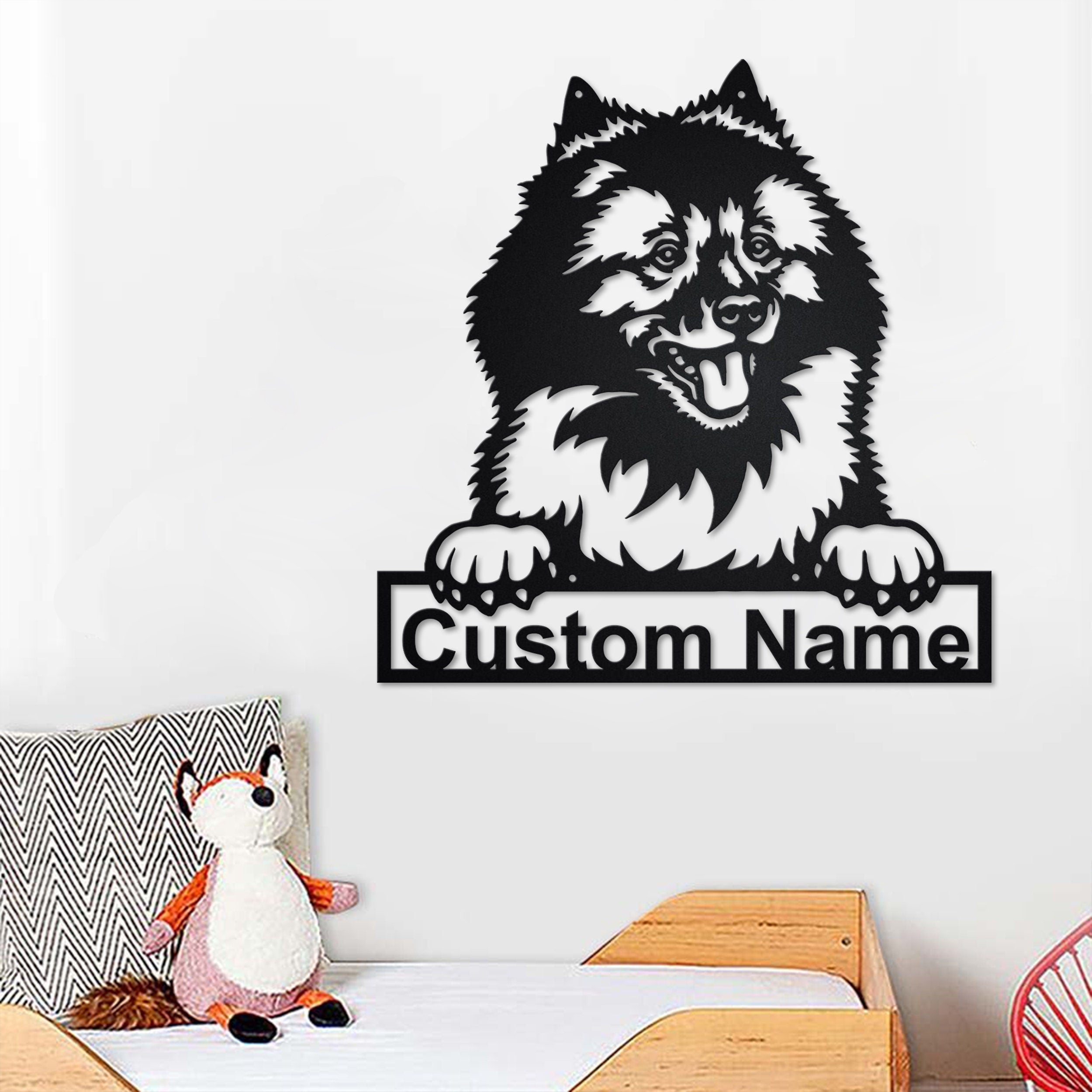 Custom Wolf Spitz Dog Metal Wall Art, Personalized Wolf Spitz Name Sign ...