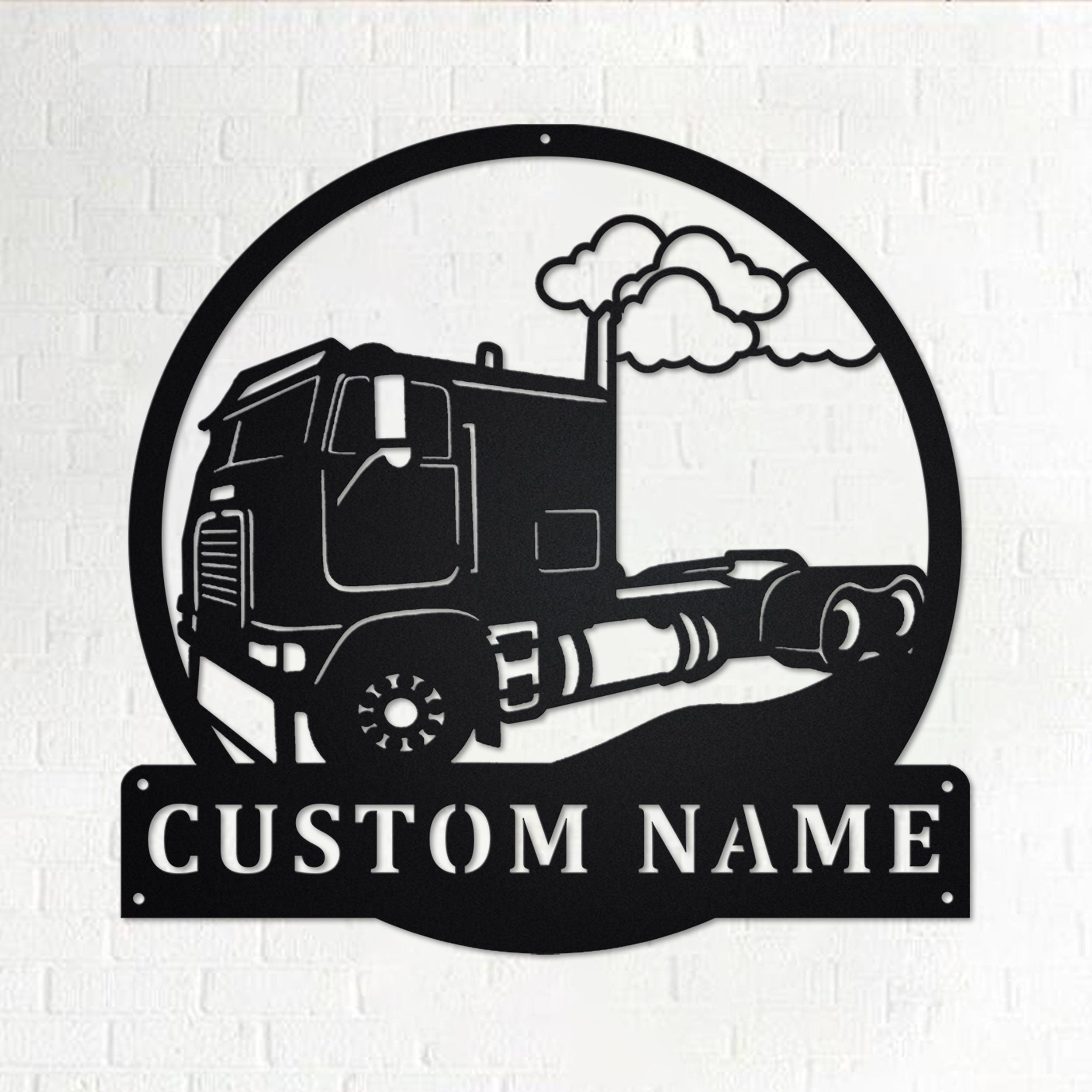 Custom Cab Over Truck Metal Wall Art, Personalized Truck Driver Name ...