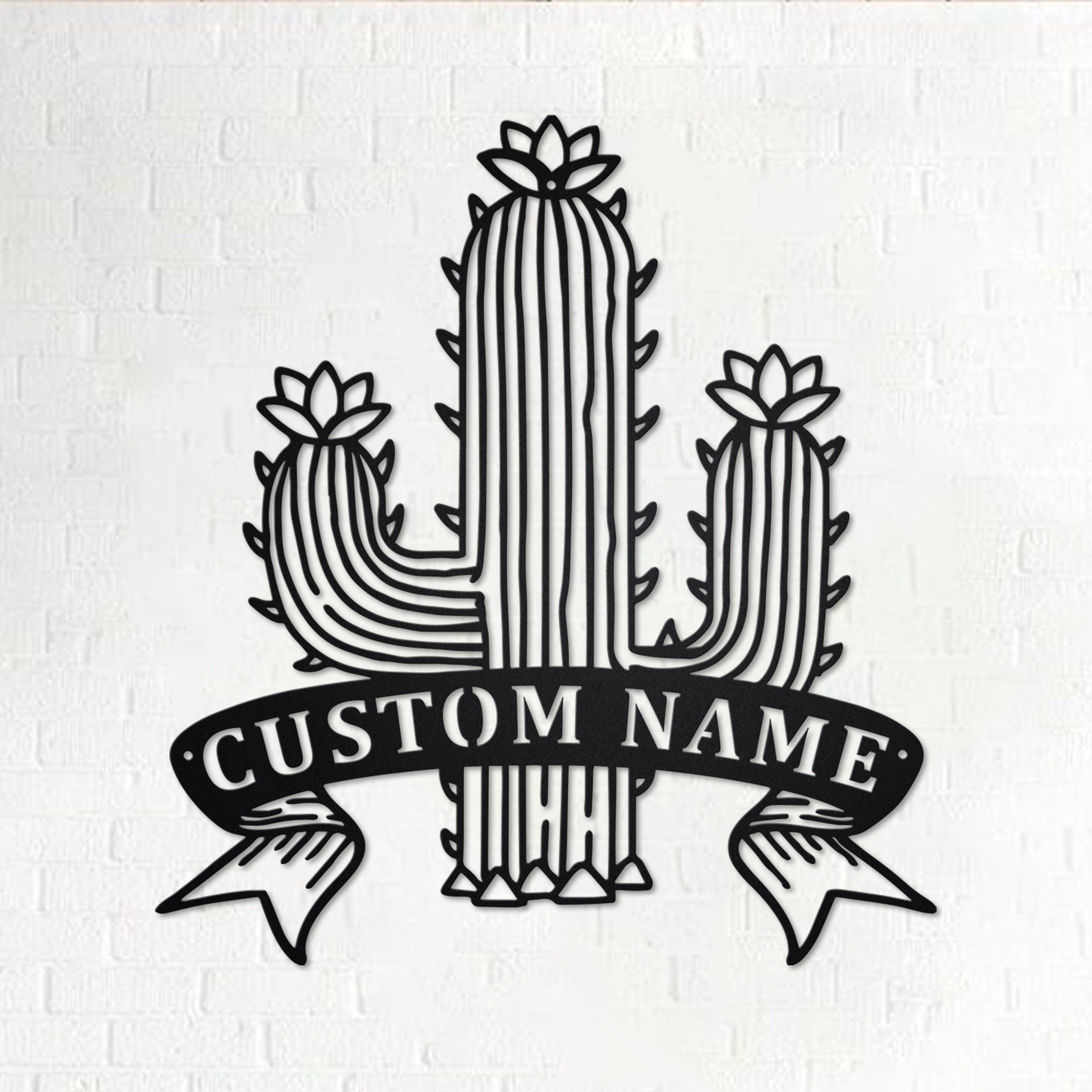 Personalized Cactus Metal Sign, Cactus Metal Wall Art, Office Wall Art ...