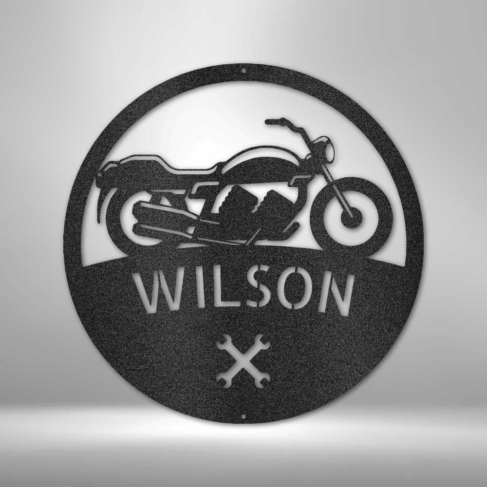 Custom Motorcycle Sign Motorcycle Master Monogram - Steel Sign | Nalaprint