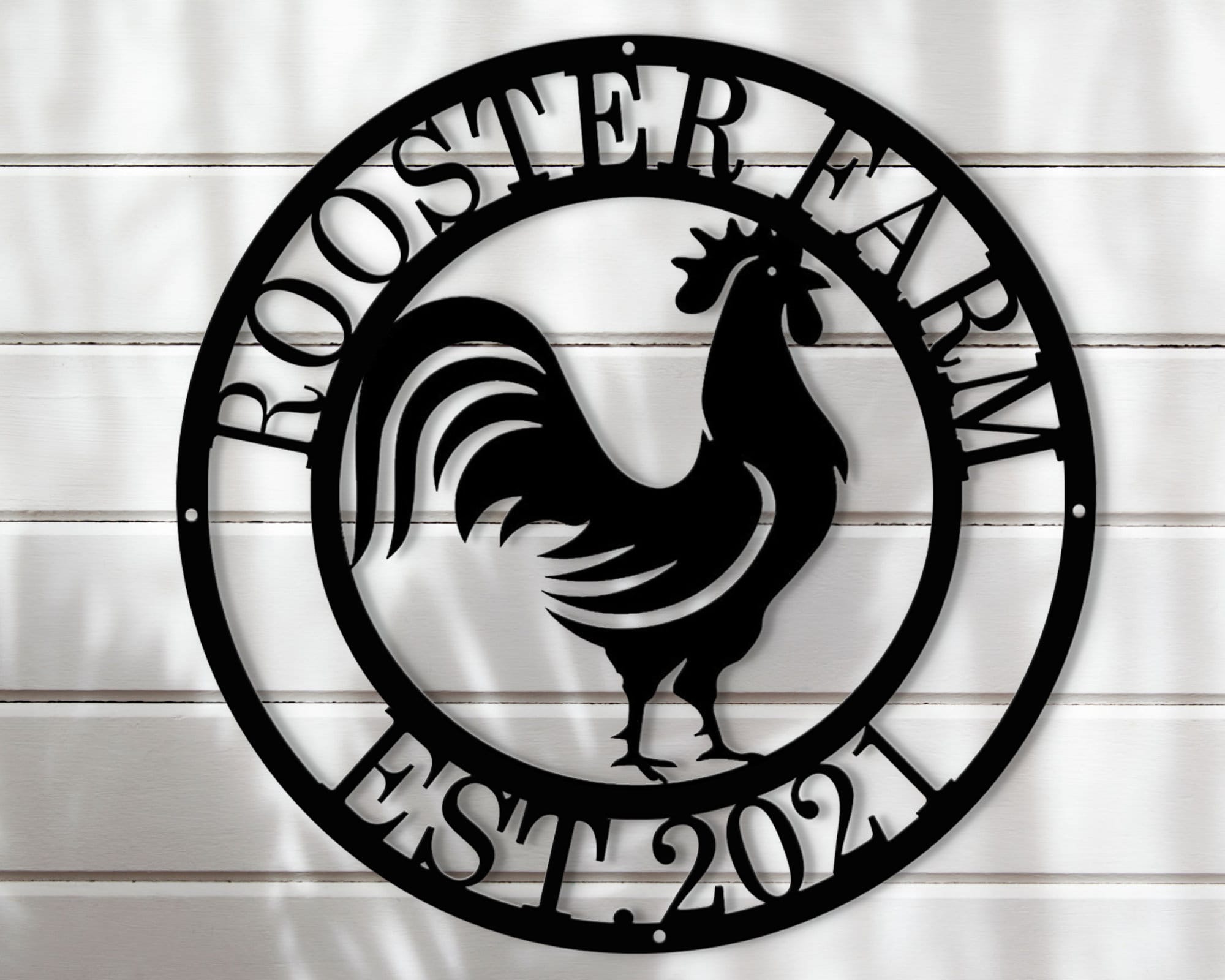 Rooster Sign - Metal Wall Art - Farmhouse Decor - Outdoor Decor ...