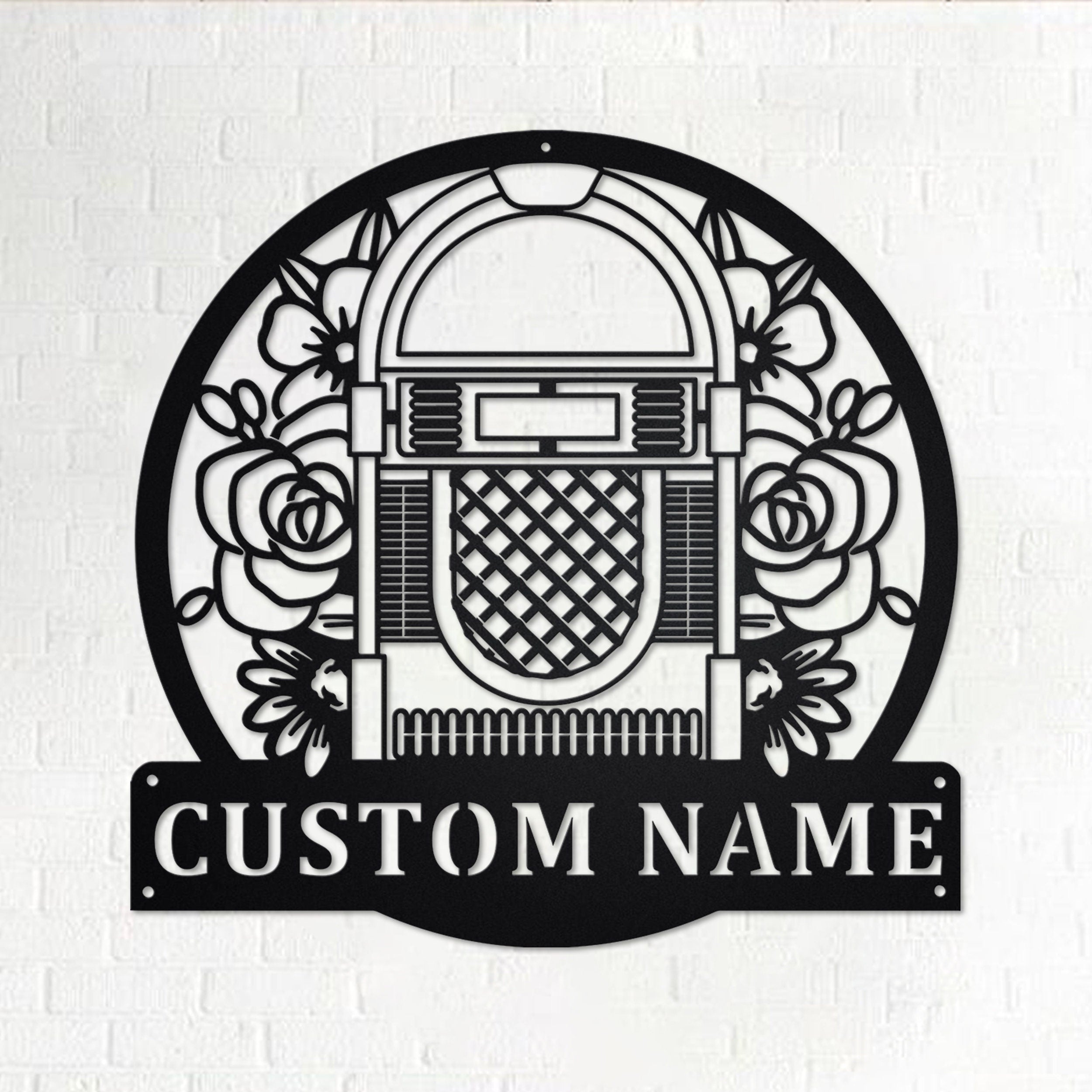 Custom Jukebox Musical Instrument Metal Wall Art, Personalized Jukebox ...