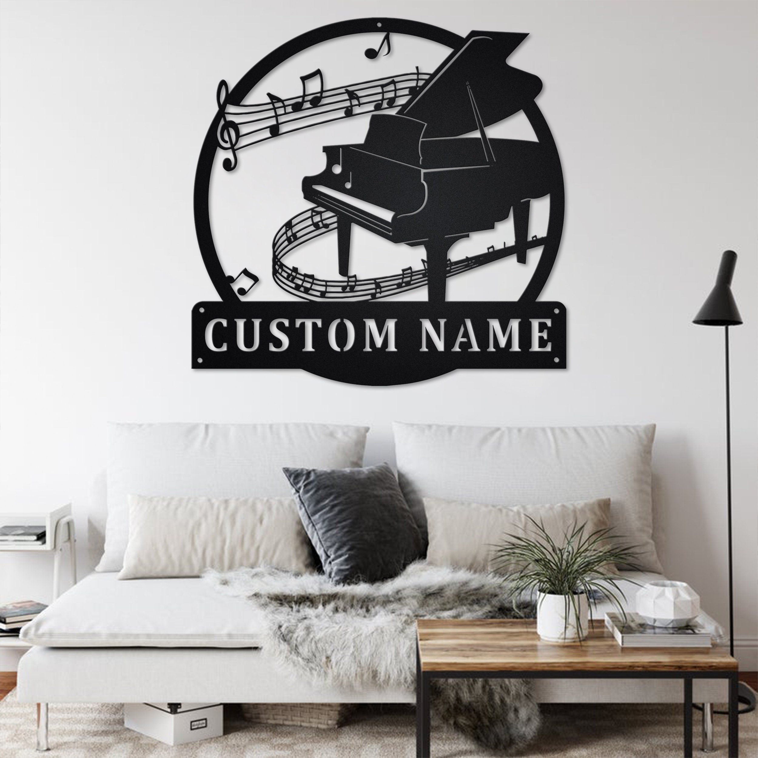 Custom Piano Musical Instrument Metal Wall Art, Personalized Pianist ...