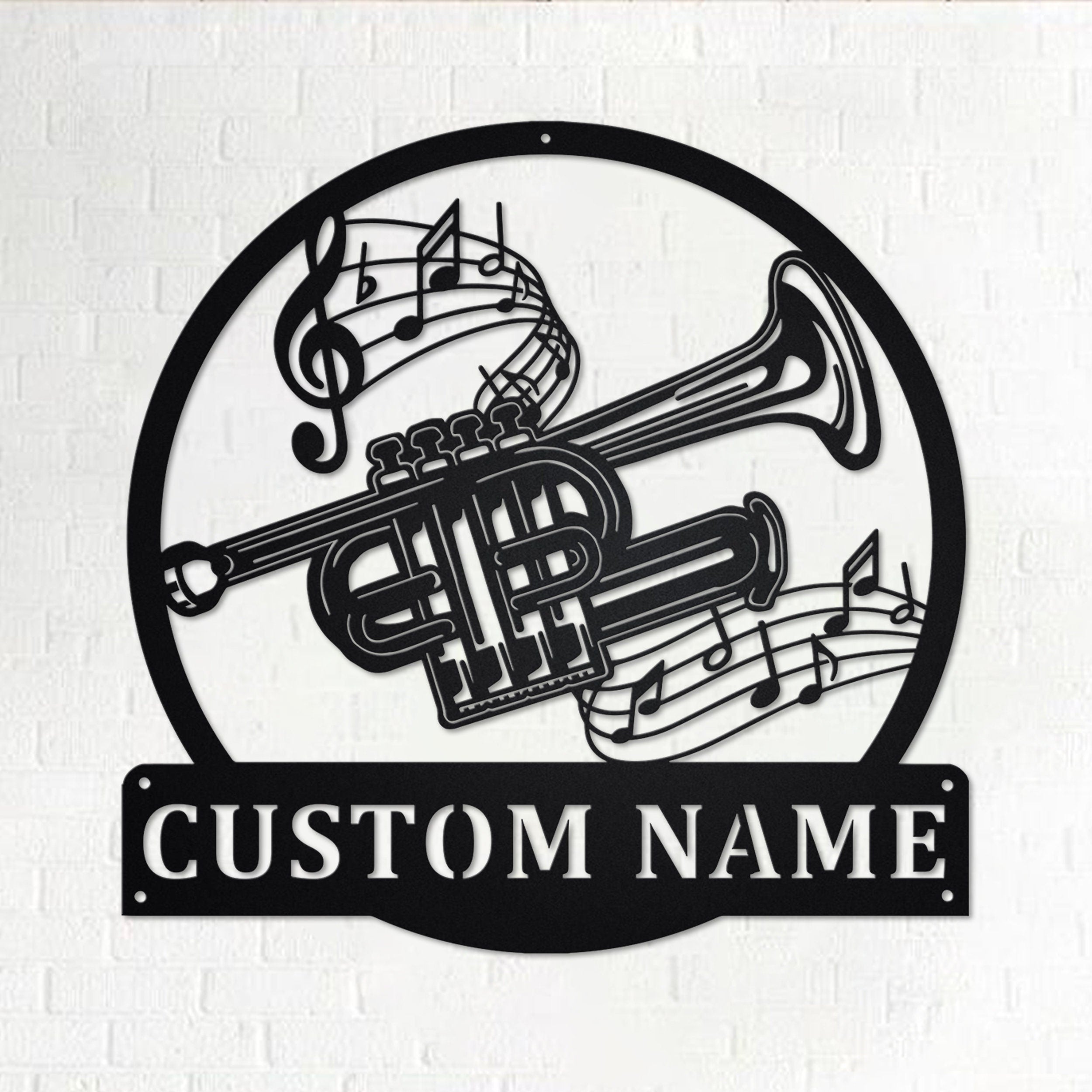 Custom Piccolo Trumpet Musical Instrument Metal Wall Art, Personalized ...