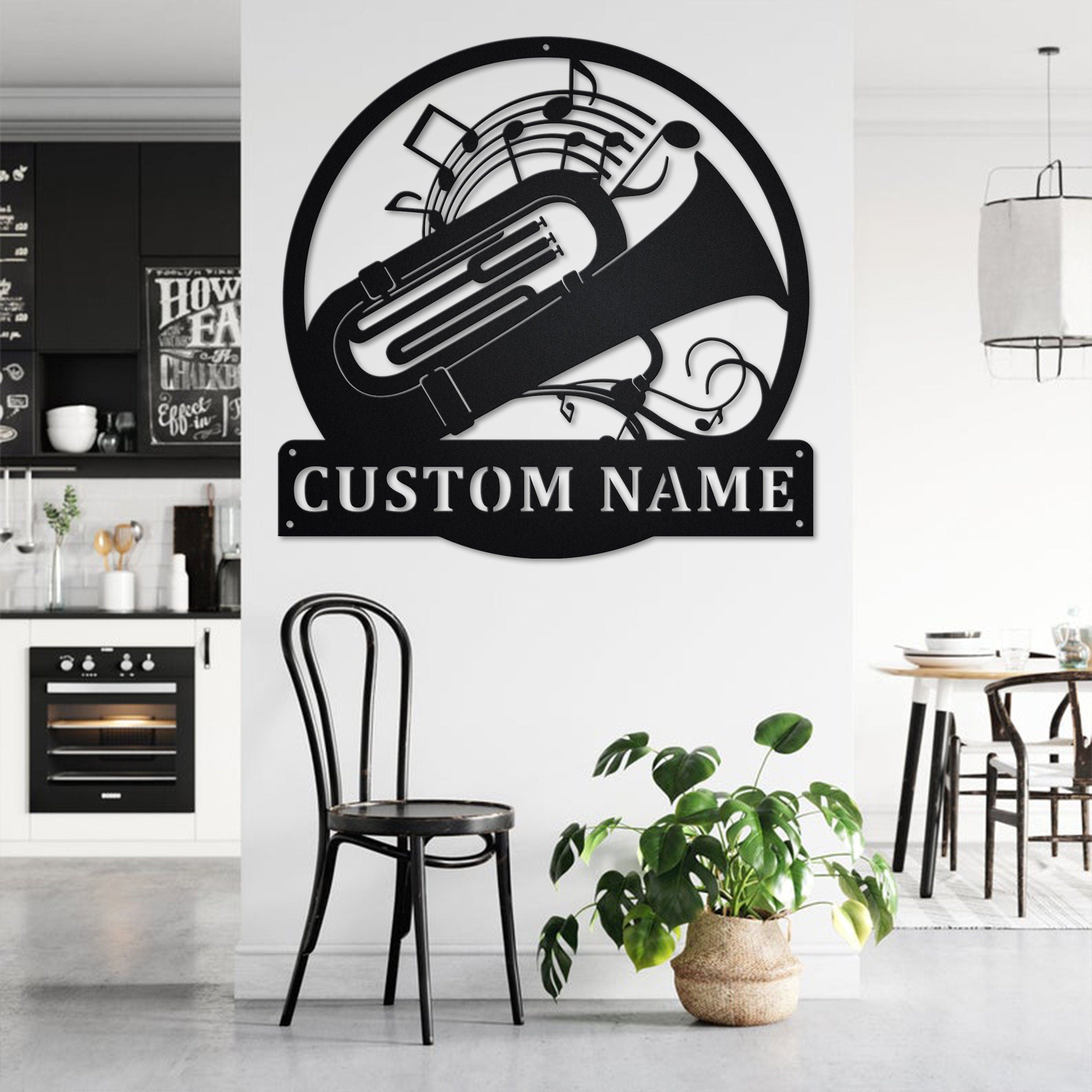 Custom Tuba Musical Instrument Metal Wall Art, Personalized Tuba ...