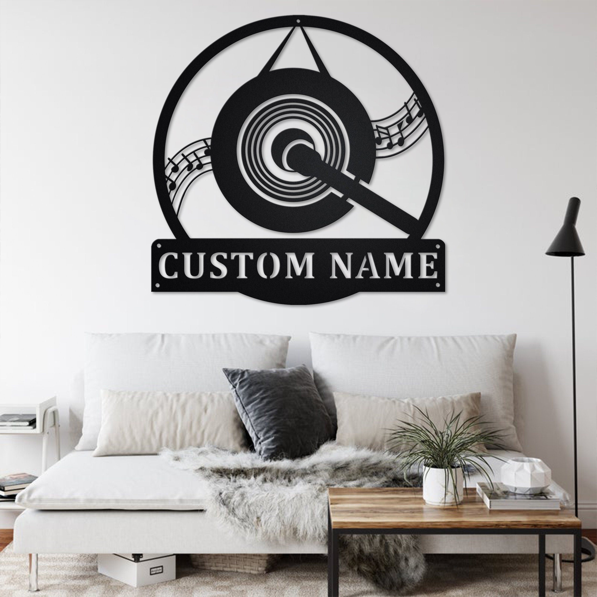 Custom Gong Musical Instrument Metal Wall Art, Personalized Gong Name ...